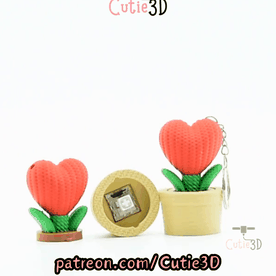 💜 Cutie3D Valentine Heart Plant Keycap Fidget Clicker Keychain - Cute ...