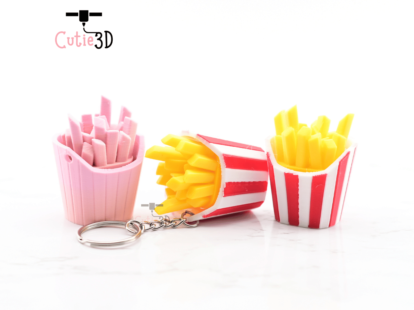 3D file Cutie3D Keycap Fidget Clicker French Fries Keychain - Cute ...