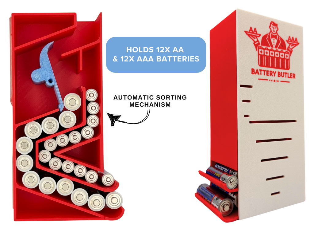 Archivo 3D gratis Battery Butler - Automatic Battery Sorter and Dispenser for AA & AAA Batteries ...