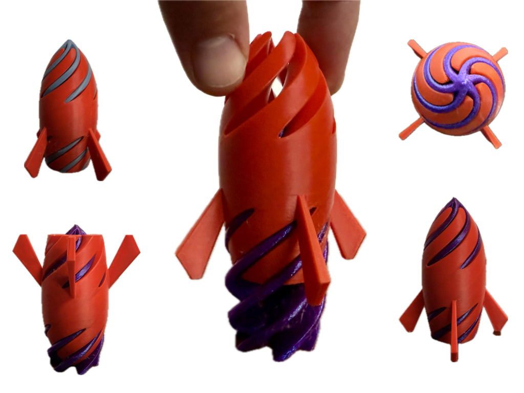 🚀 Rocket Spiral Passthrough Fidget・Free 3D File for ・Cults