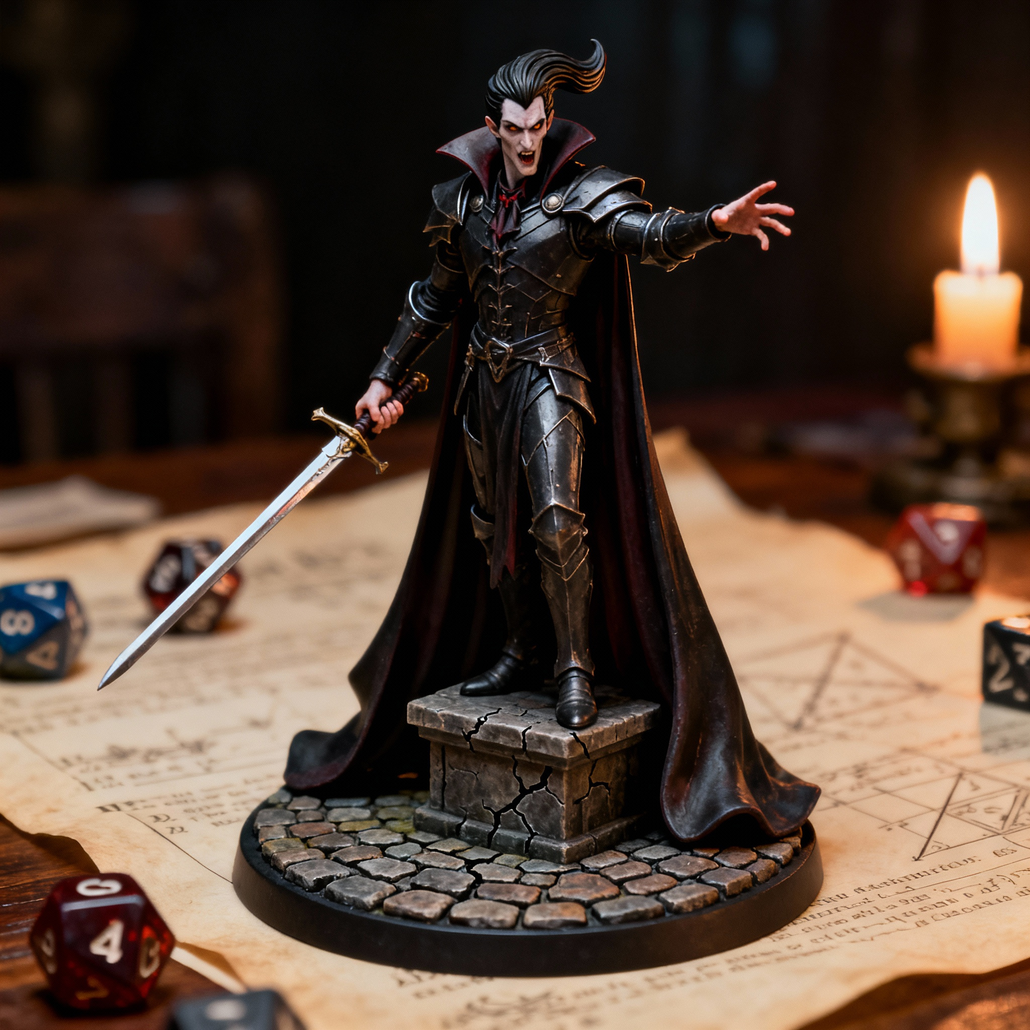 🧛 Vampire Lord Figurine 3D Print STL - Dark Fantasy Collectible Model ...