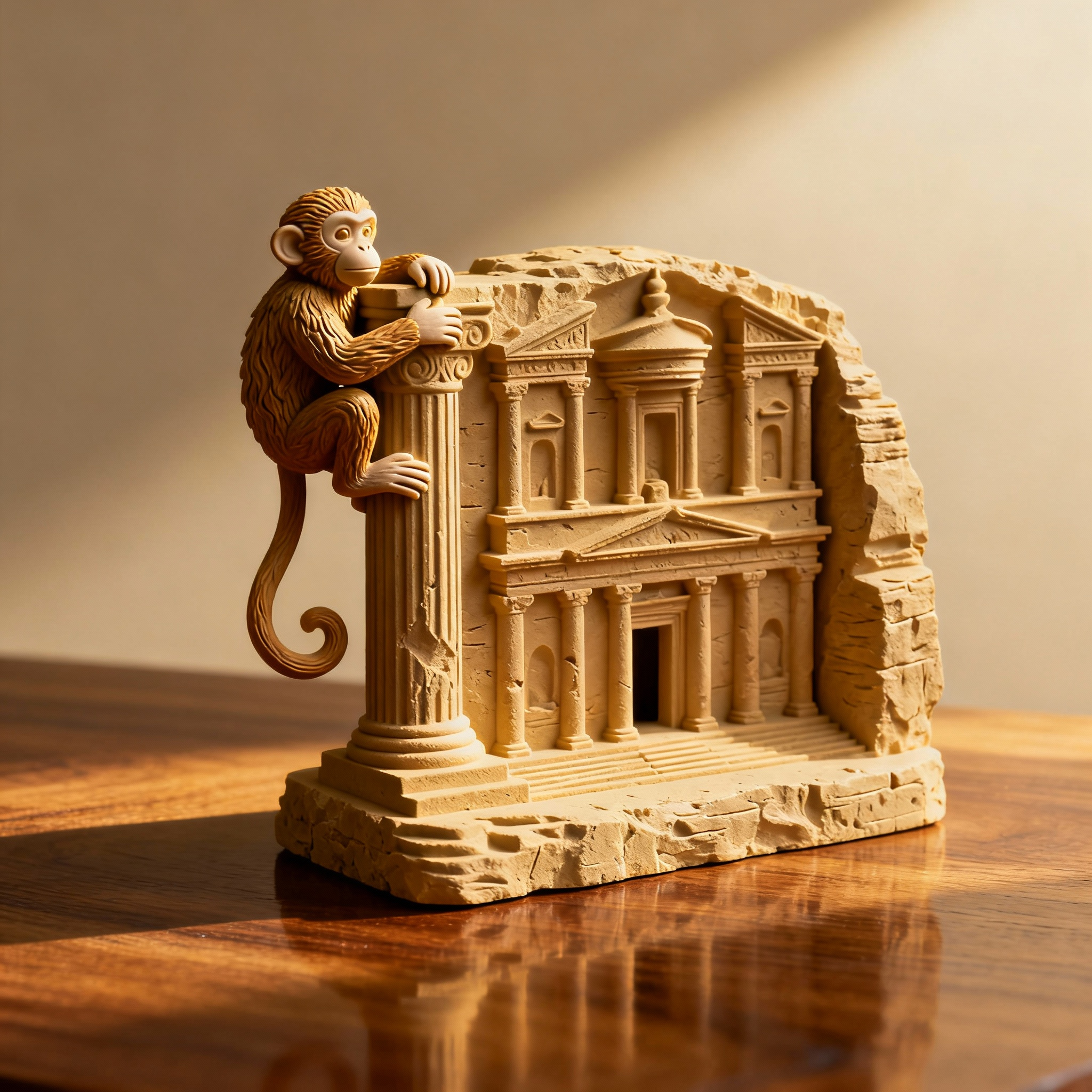 🐒 Charming Monkey & Petra Treasury 3D Print STL Figurine・Free 3D File ...