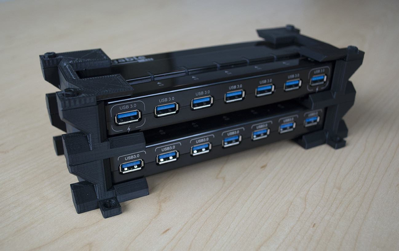 Free STL file Modular bracket for USB hubs 💾 ・3D printable design to ...