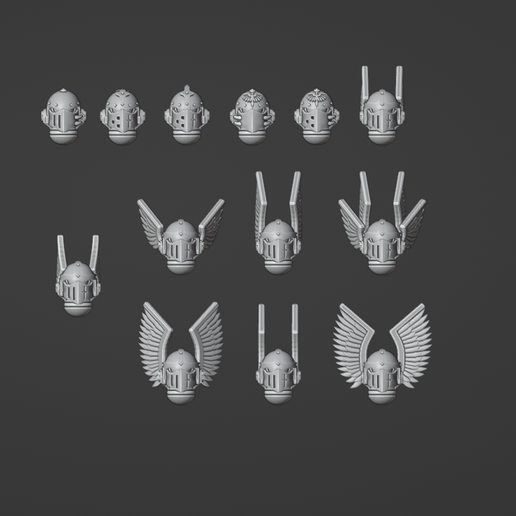 🆕 GLOOMY ANGELS HELMETS FOR NEW HERESY・ 3D File for 3D printing・Cults