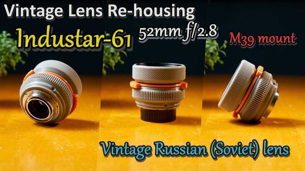 📷 Vintage Russian(Soviet) Lens Re-housing, Industar-61 52mm F2.8 (M39 ...