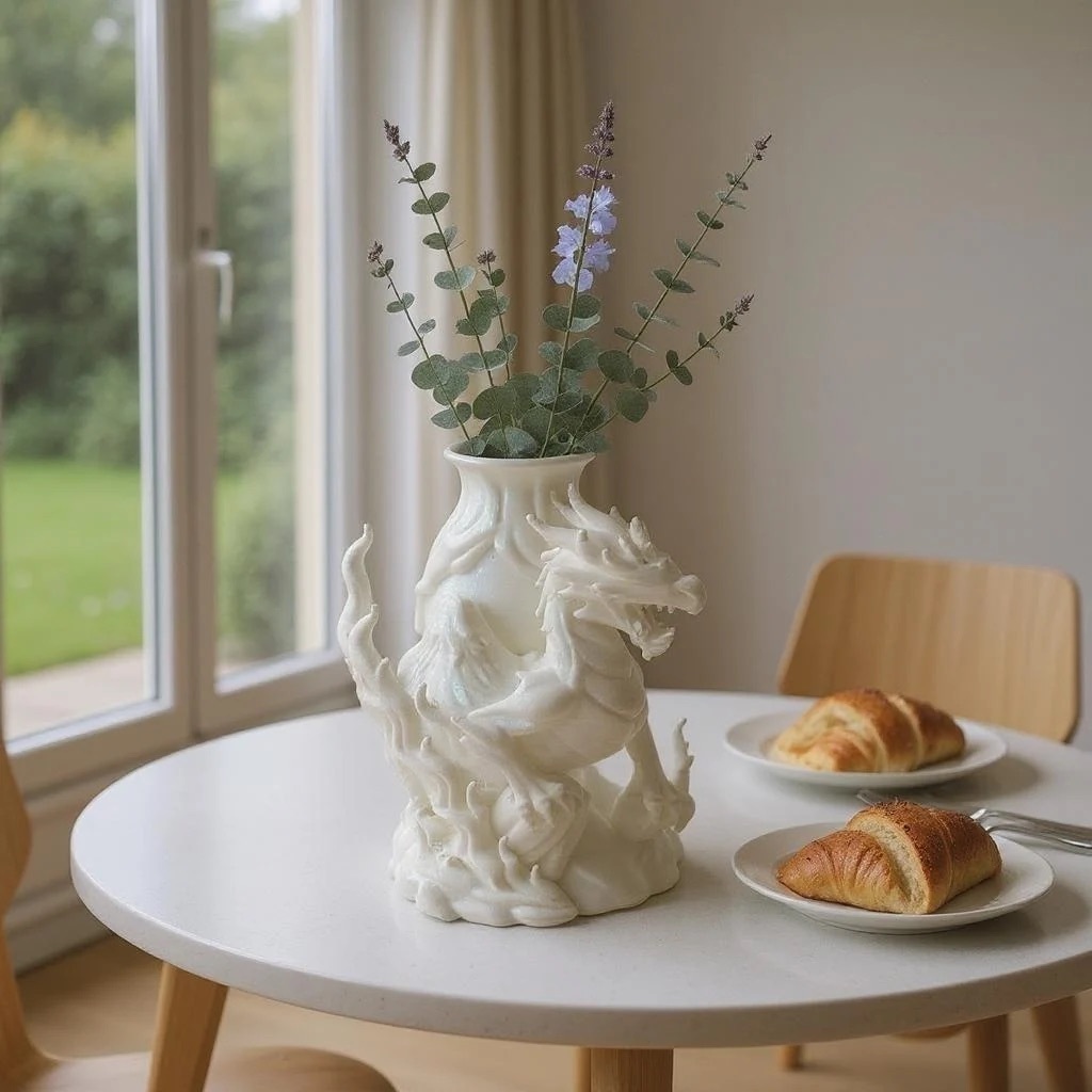 🐉 Dragon Flame Vase – Majestic 3D Printed Vase with Fire and Scale・Free ...