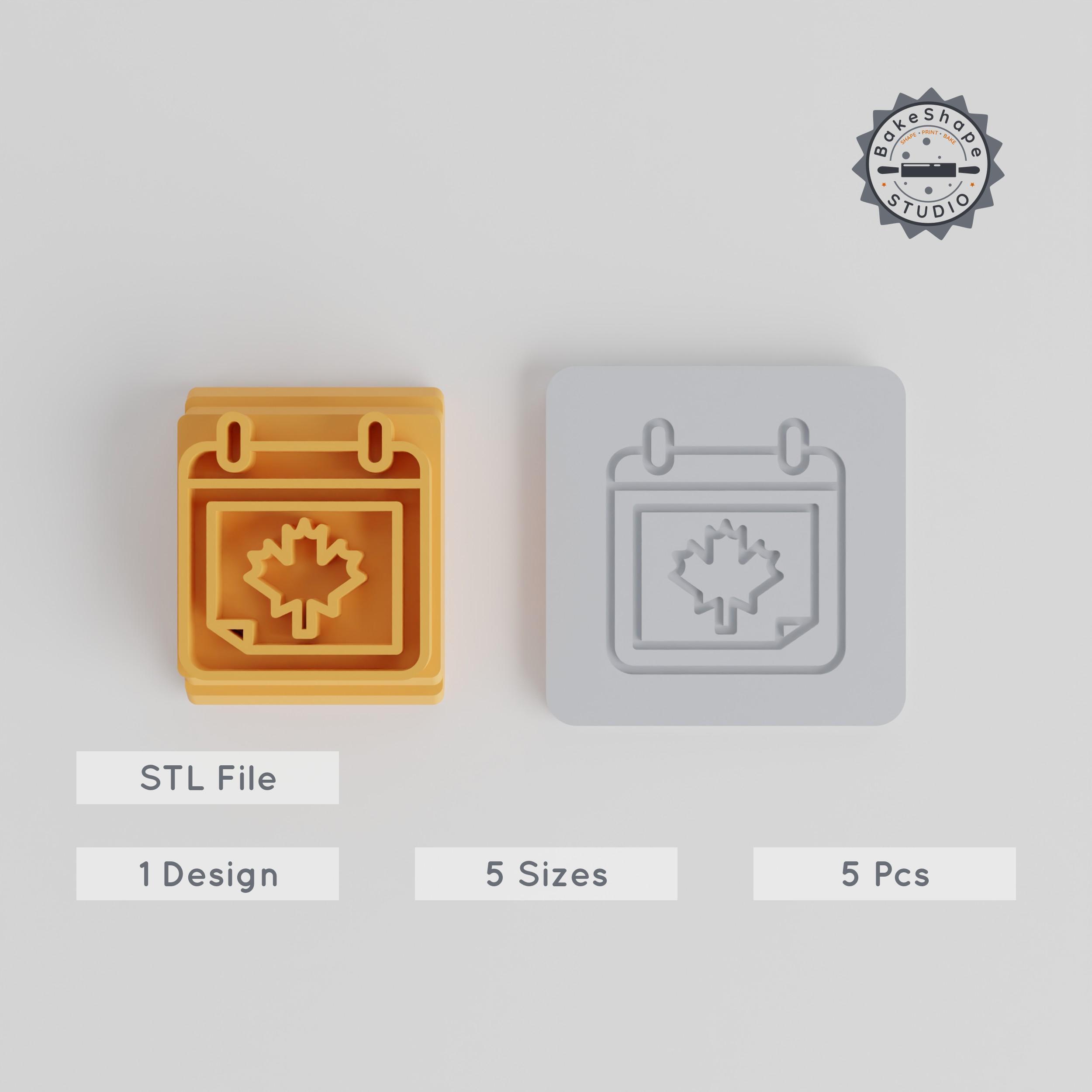 📅 5-Piece Calendar Stamp Tile Set, Multiple Sizes 20-40 mm, Perfect for ...