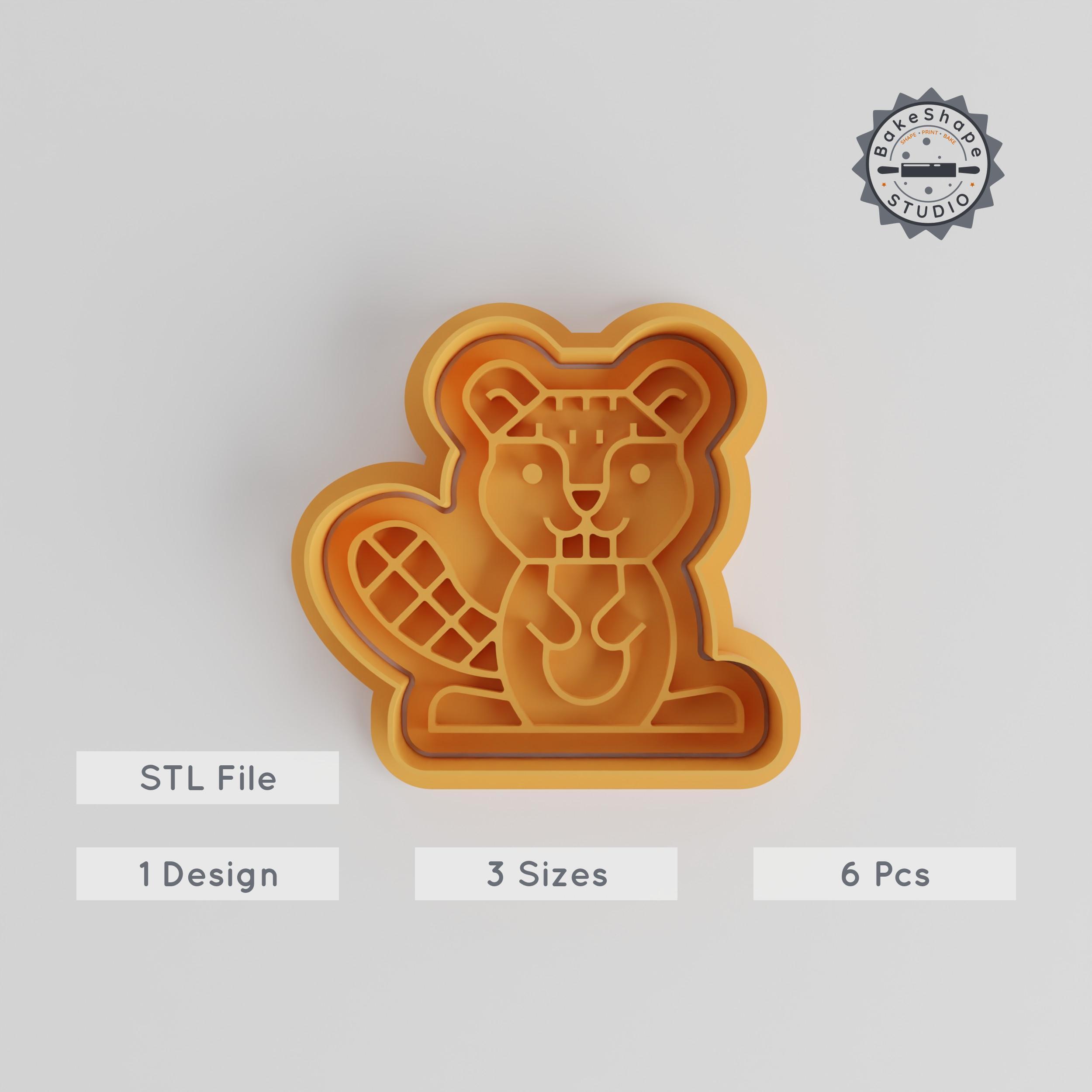 🦫 Beaver Shape Cutter & Stamp, Cookie & Fondant, Animal Wildlife Theme ...
