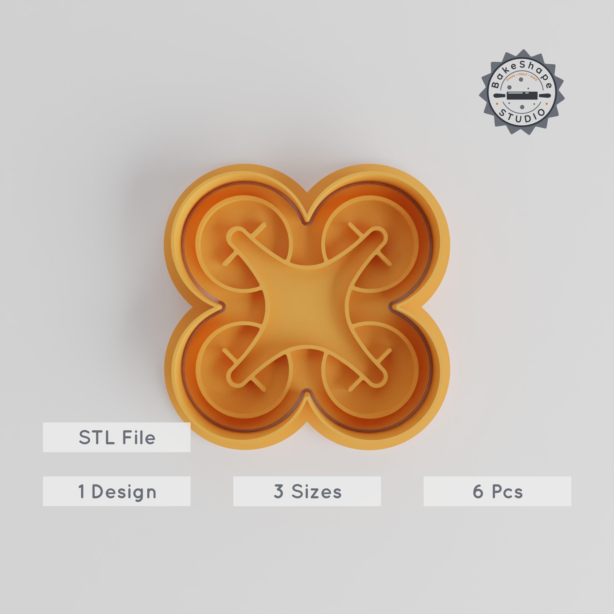 🍽️ Quad Rotor Drone Cutter & Stamp Set, 3 Sizes, Perfect for Cookies ...