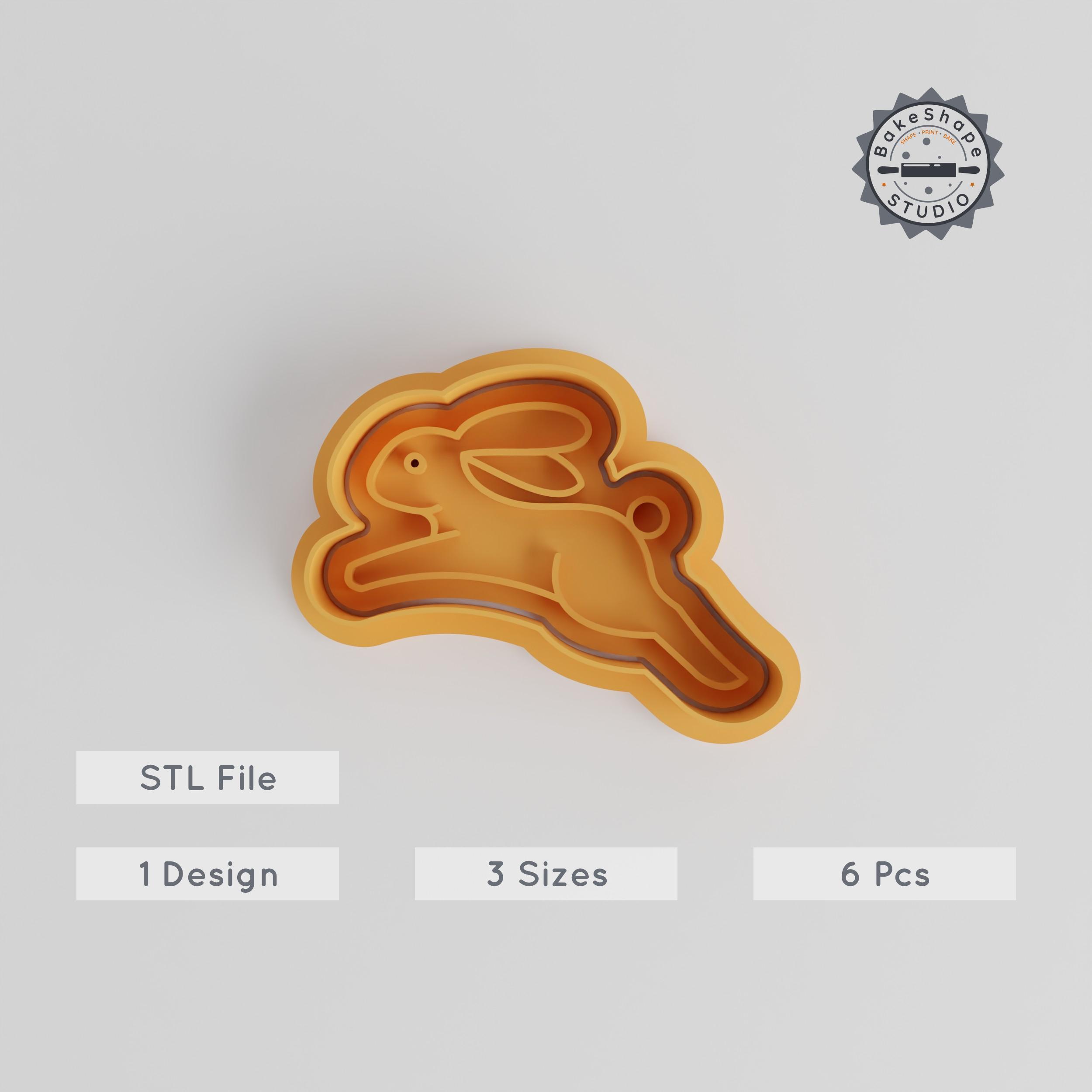 🐇 Bunny Rabbit Cookie Cutter & Stamp, 6 Piece Set, Perfect for Easter ...