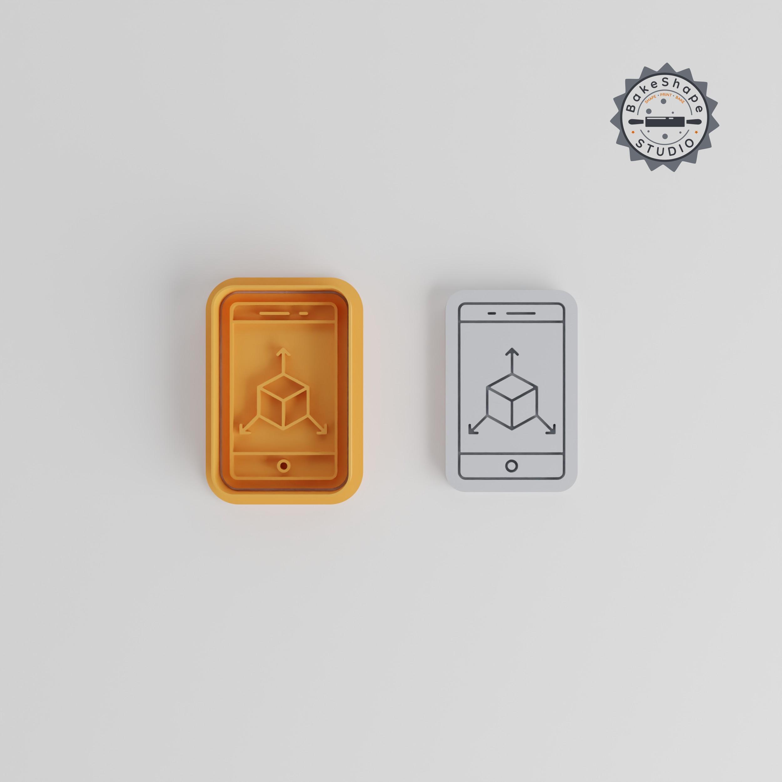 🍪 Geometric Cube 3D Model, Shape Cutter & Stamp, Cookie Fondant Kit, 6 ...