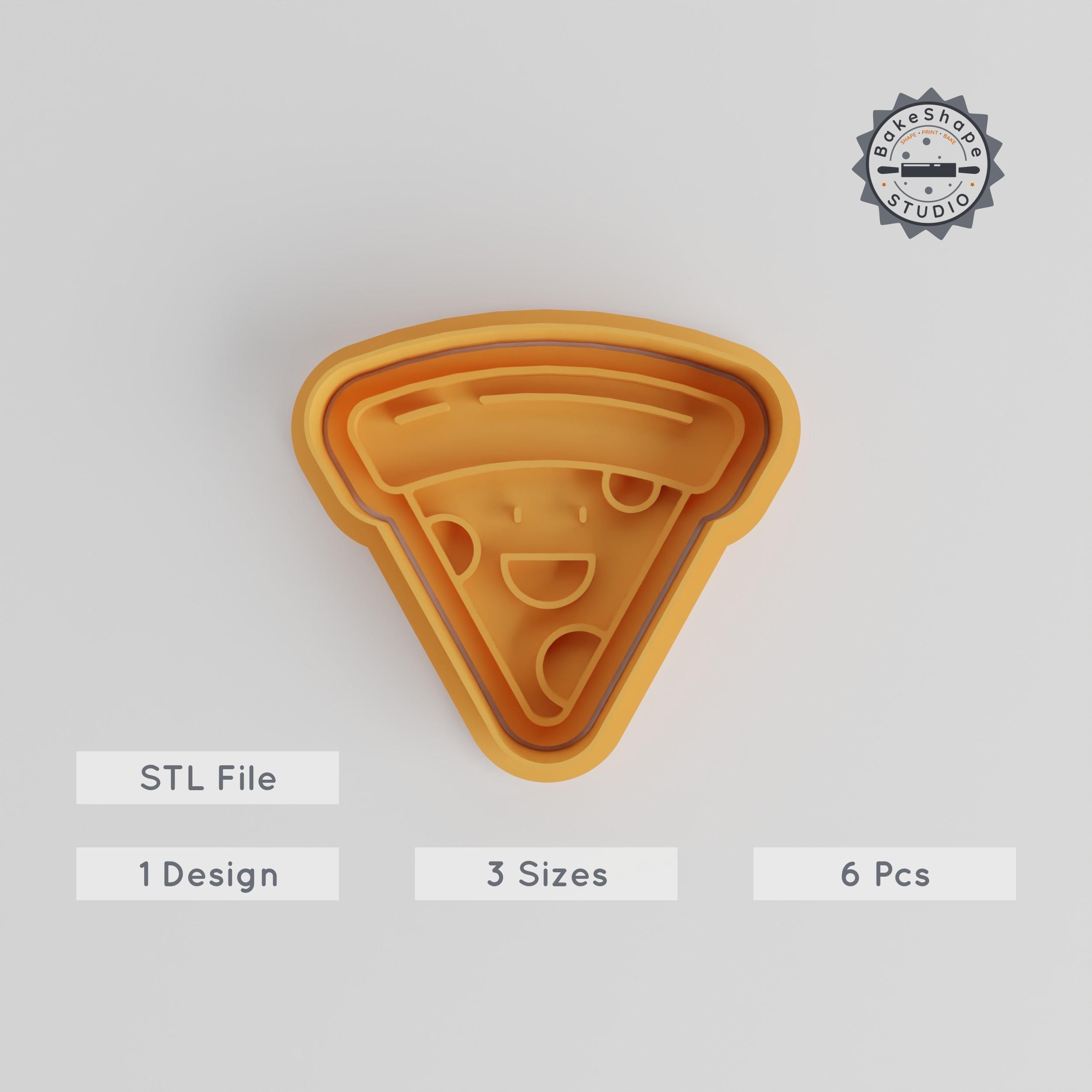 🍕 Pizza Shape Cutter & Stamp, Cookie & Fondant Design, Cute Kawaii ...