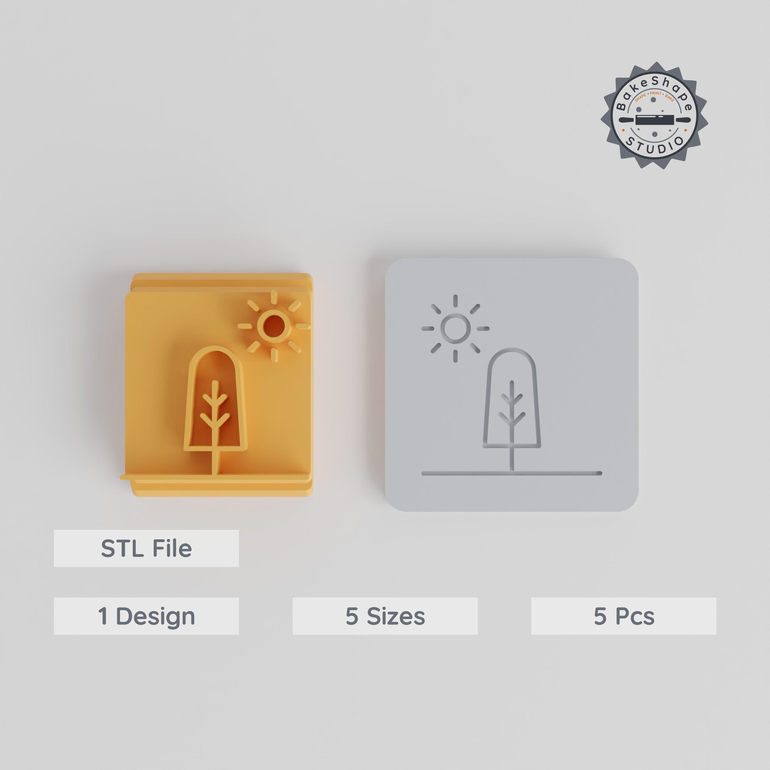🌳 Tree Stamp Tile Set, 20-40mm, Perfect for Clay, Cookies, Fondant ...