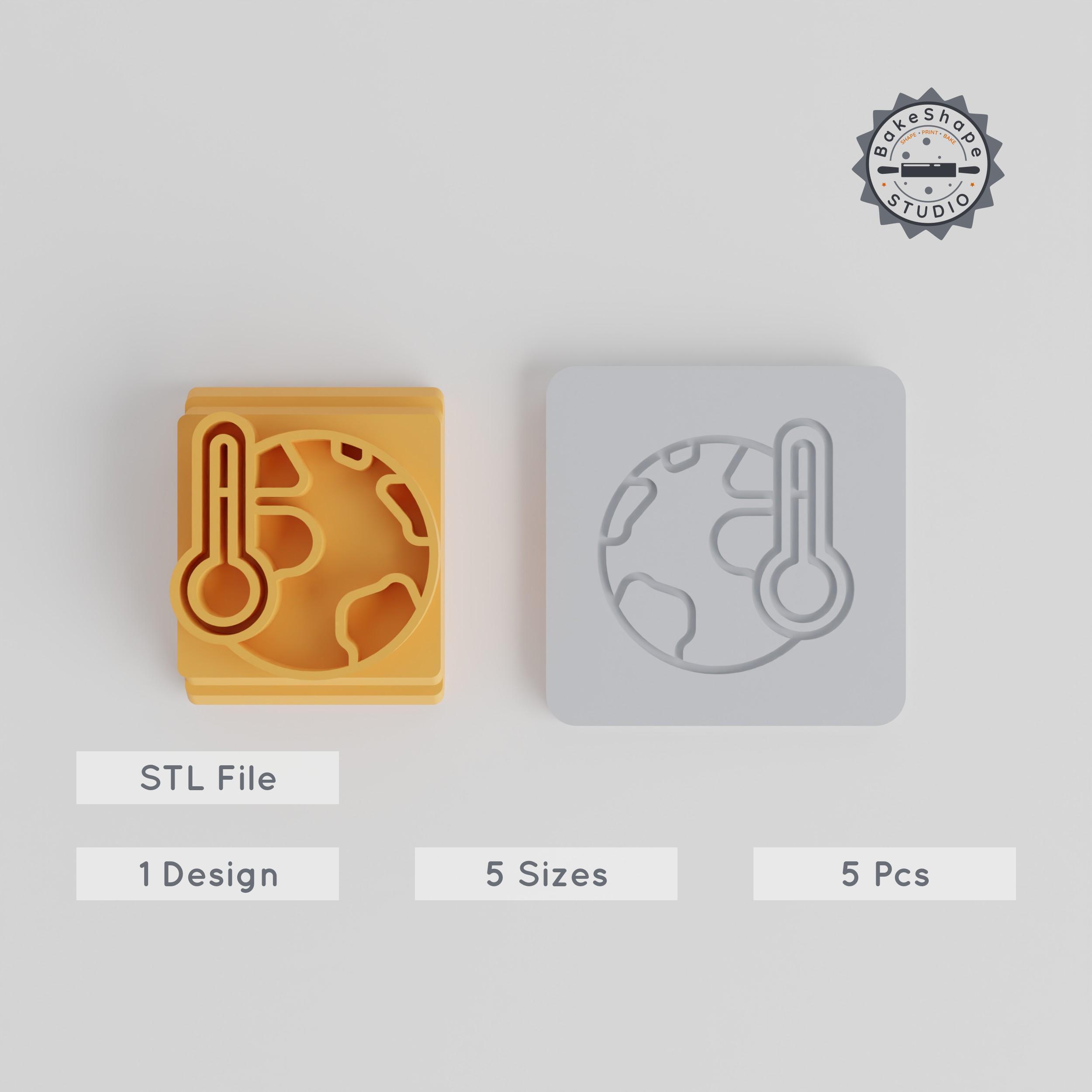 🌍 Earth Temperature Stamp Tile Set, 5 Motif Sizes, Ideal for Clay ...