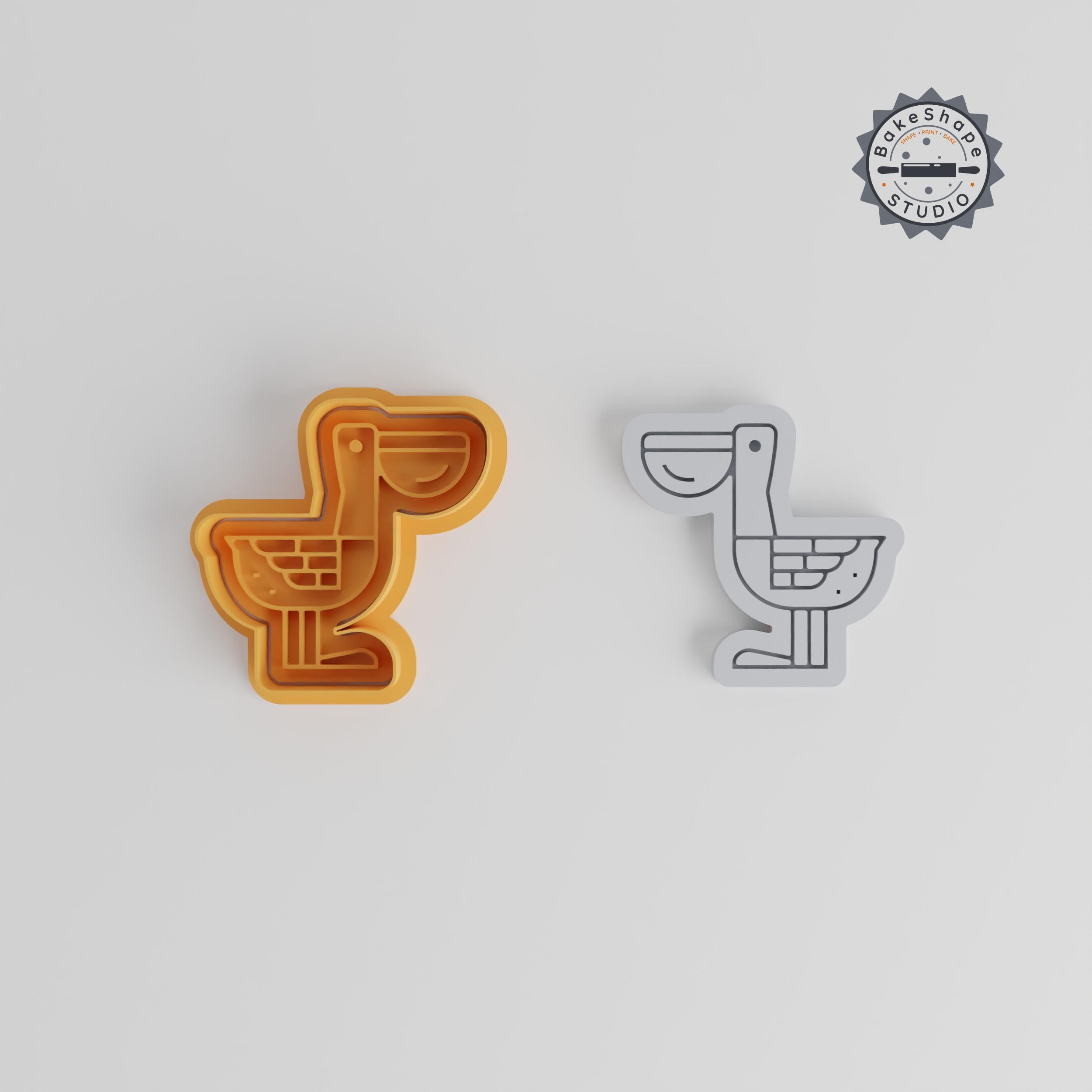 🍪 Pelican Cookie Cutter & Stamp, 6-Piece Set, Animal Wildlife, Fondant ...