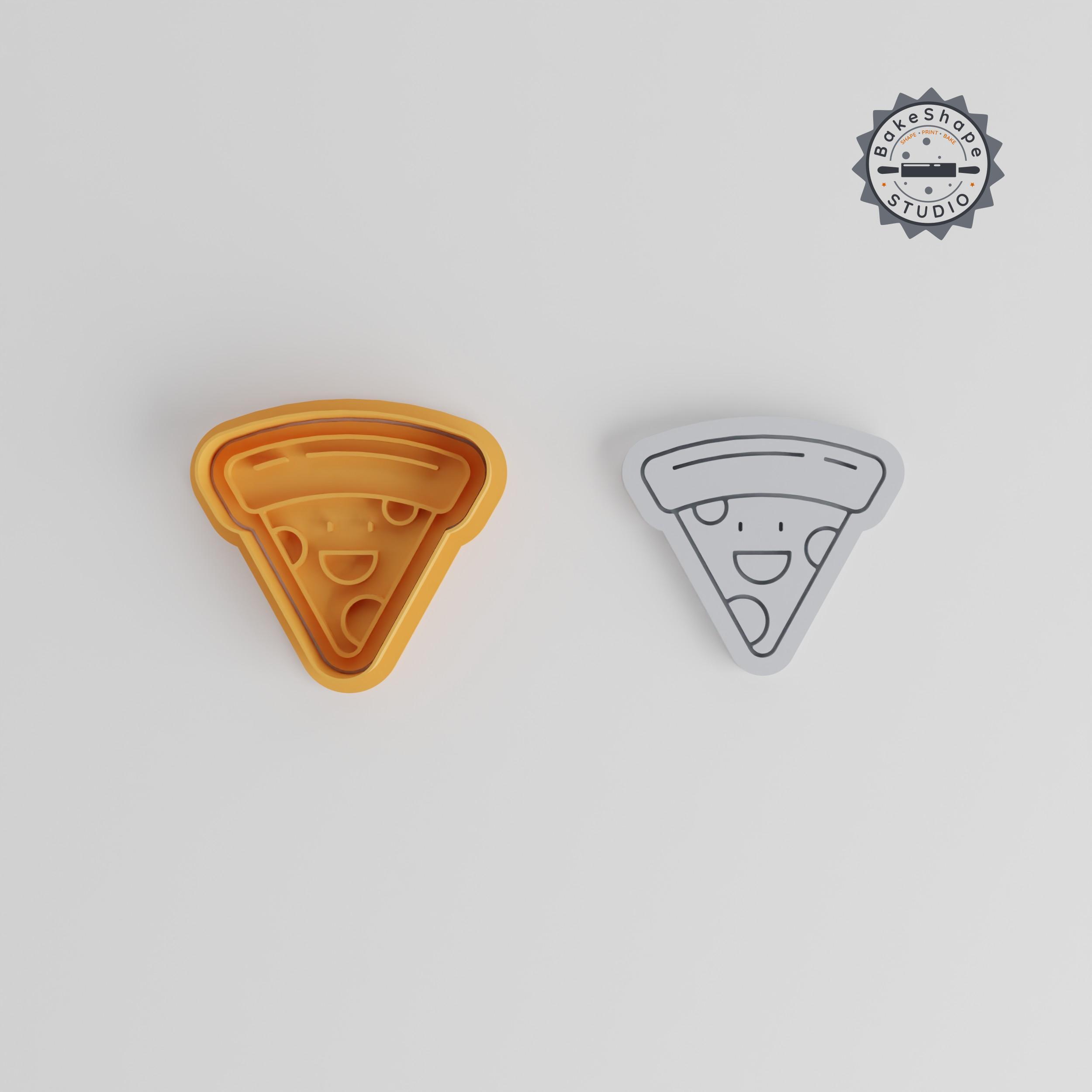 🍕 Pizza Shape Cutter & Stamp, Cookie & Fondant Design, Cute Kawaii ...