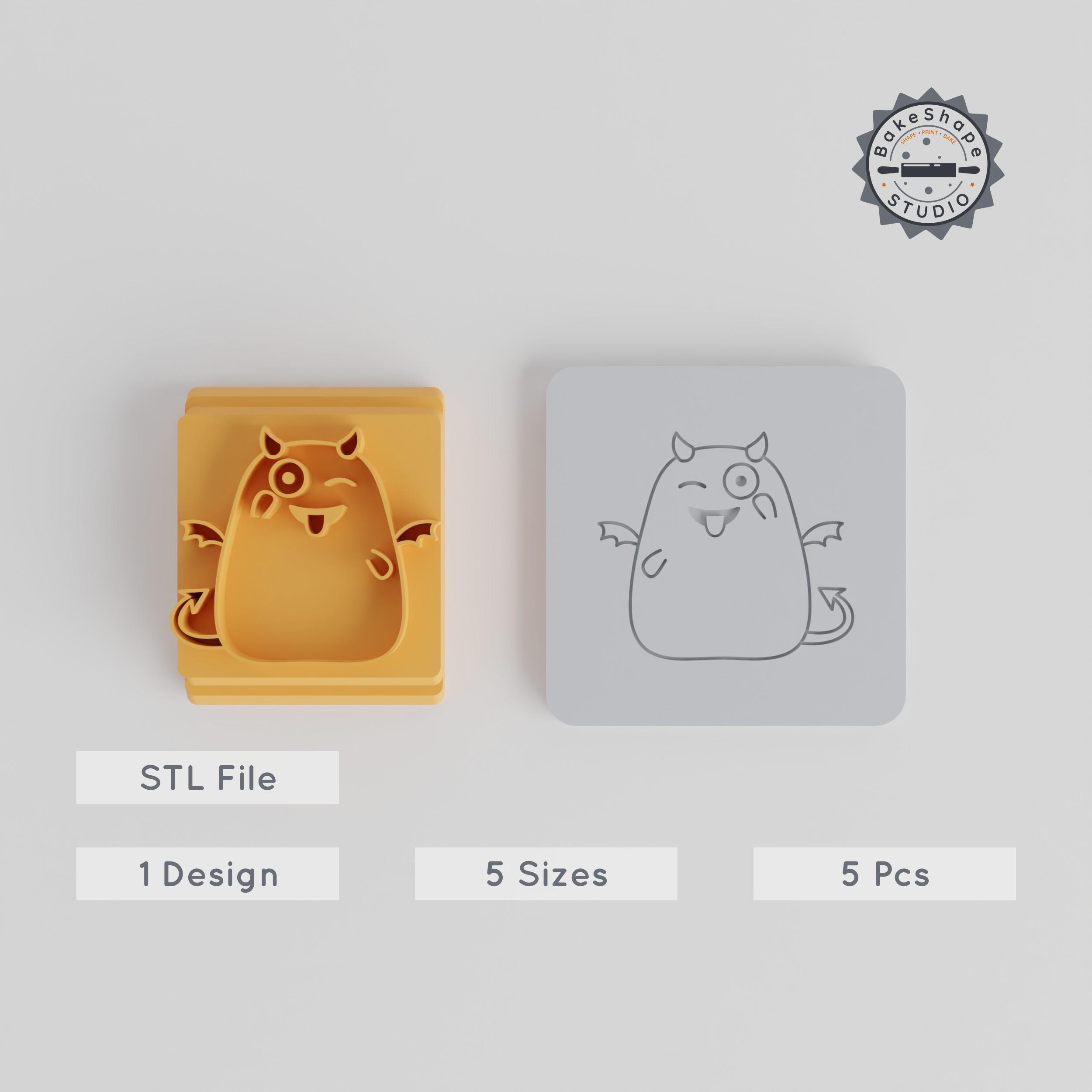 😉 Wink Stamp Tile Set, 5 Sizes, Clay & Cookie Craft, Playful & Cheeky Smile Designs・ 3D File for ...