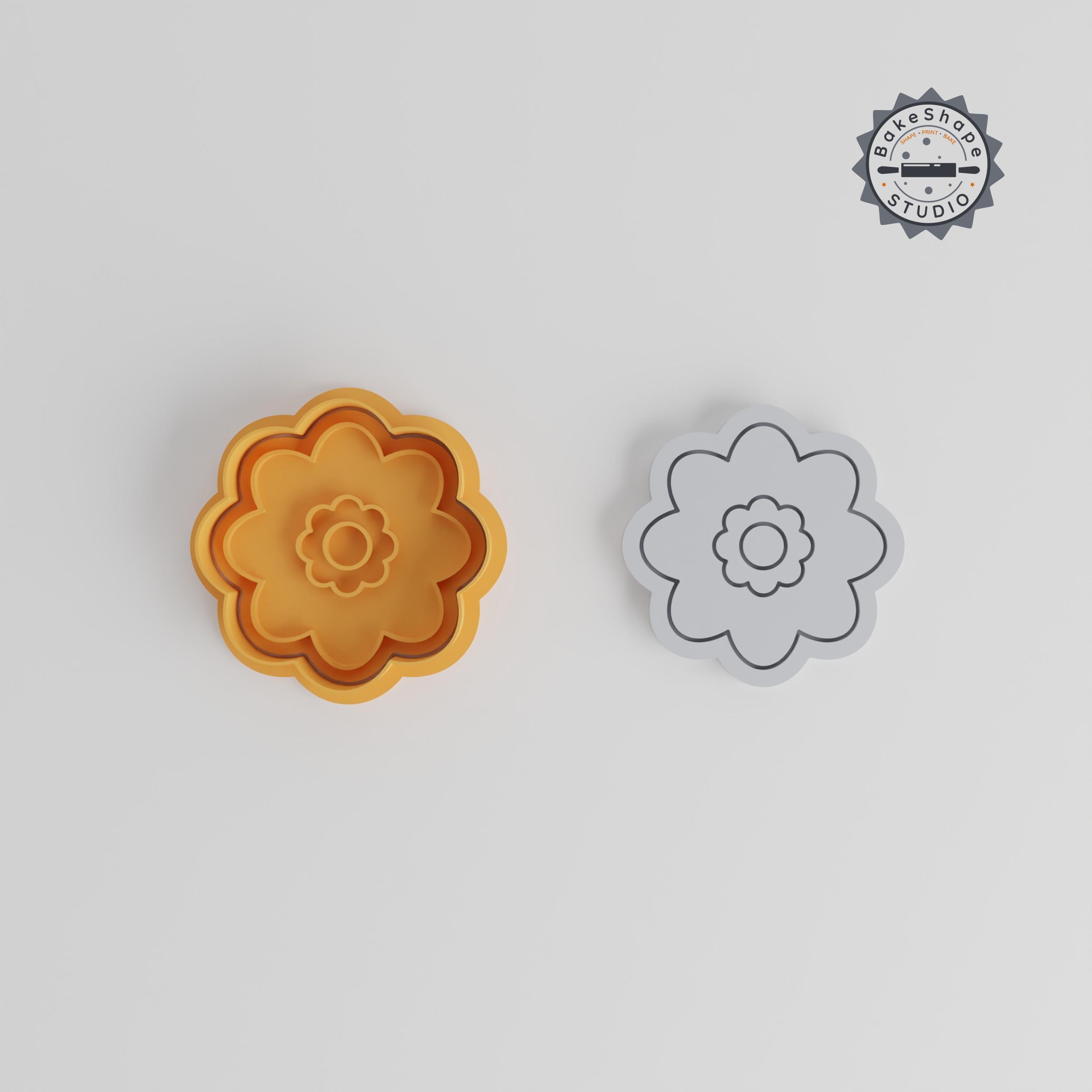 💐 Flower Shape Cutter & Stamp, Cookie & Fondant Tool, Blossom, Floral ...