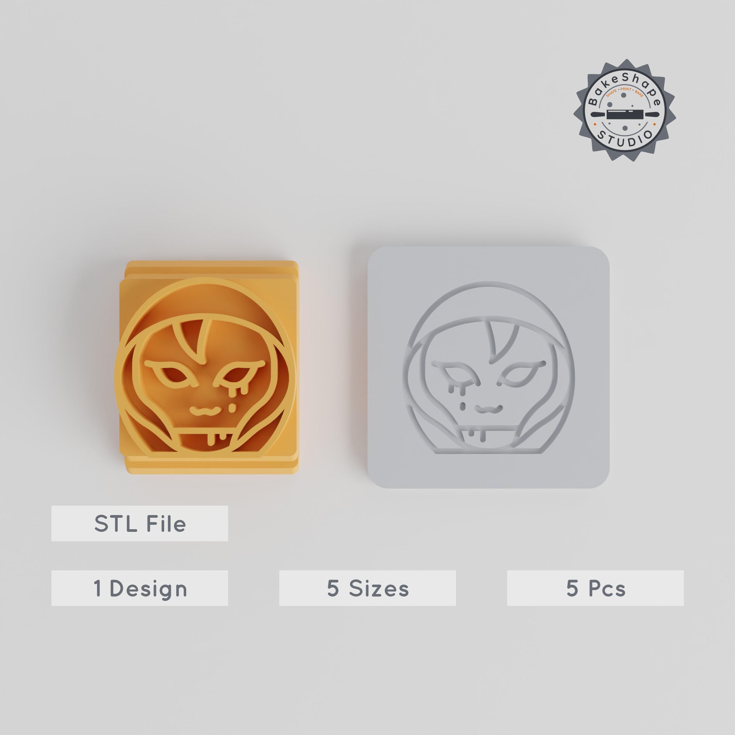 🎃 Hooded Demon Stamp Tile Set, 5 Motif Sizes, Perfect for Clay, Cookies ...