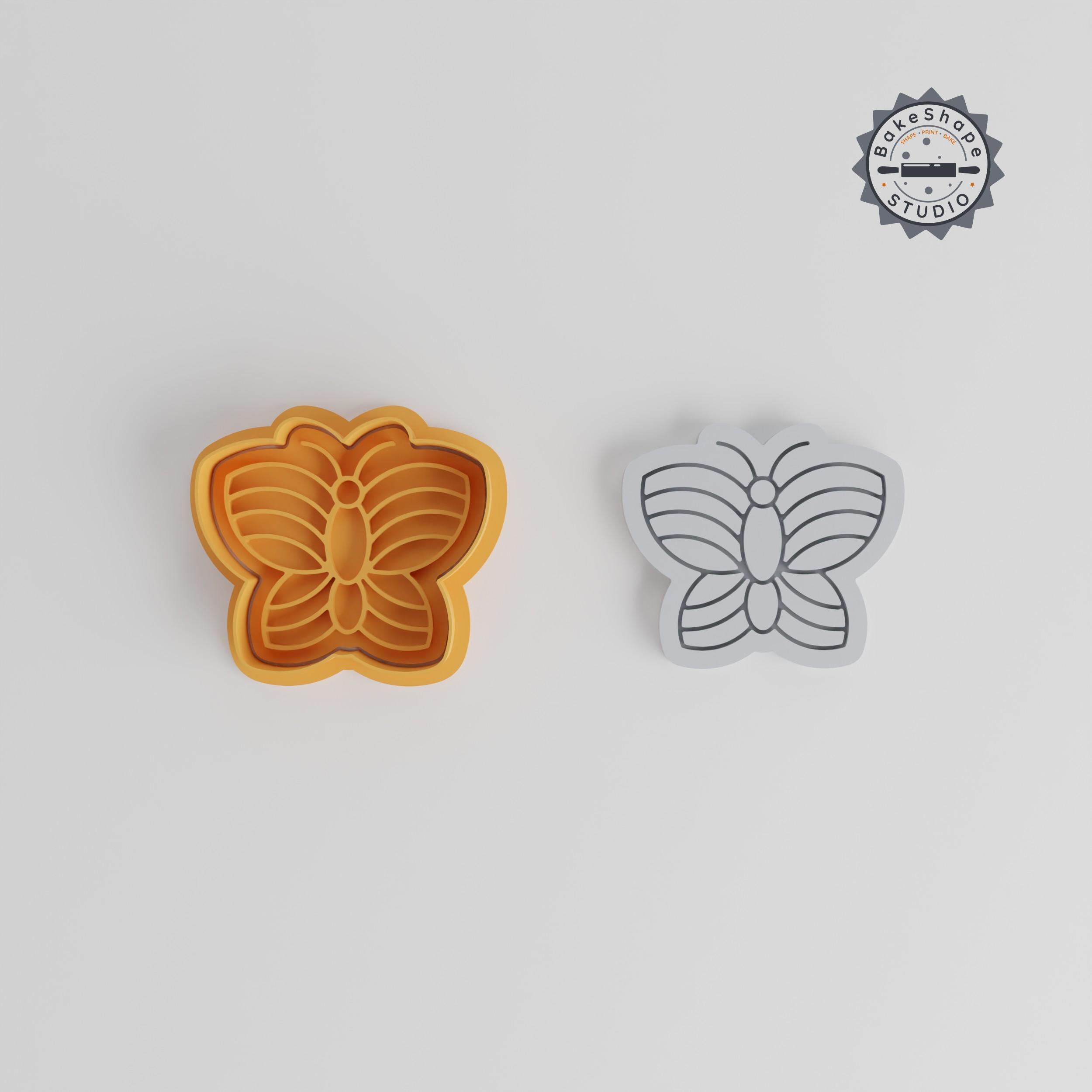 🦋 Butterfly Shape Cutter & Stamp, Cookie & Fondant Set, 3 Sizes, Animal ...