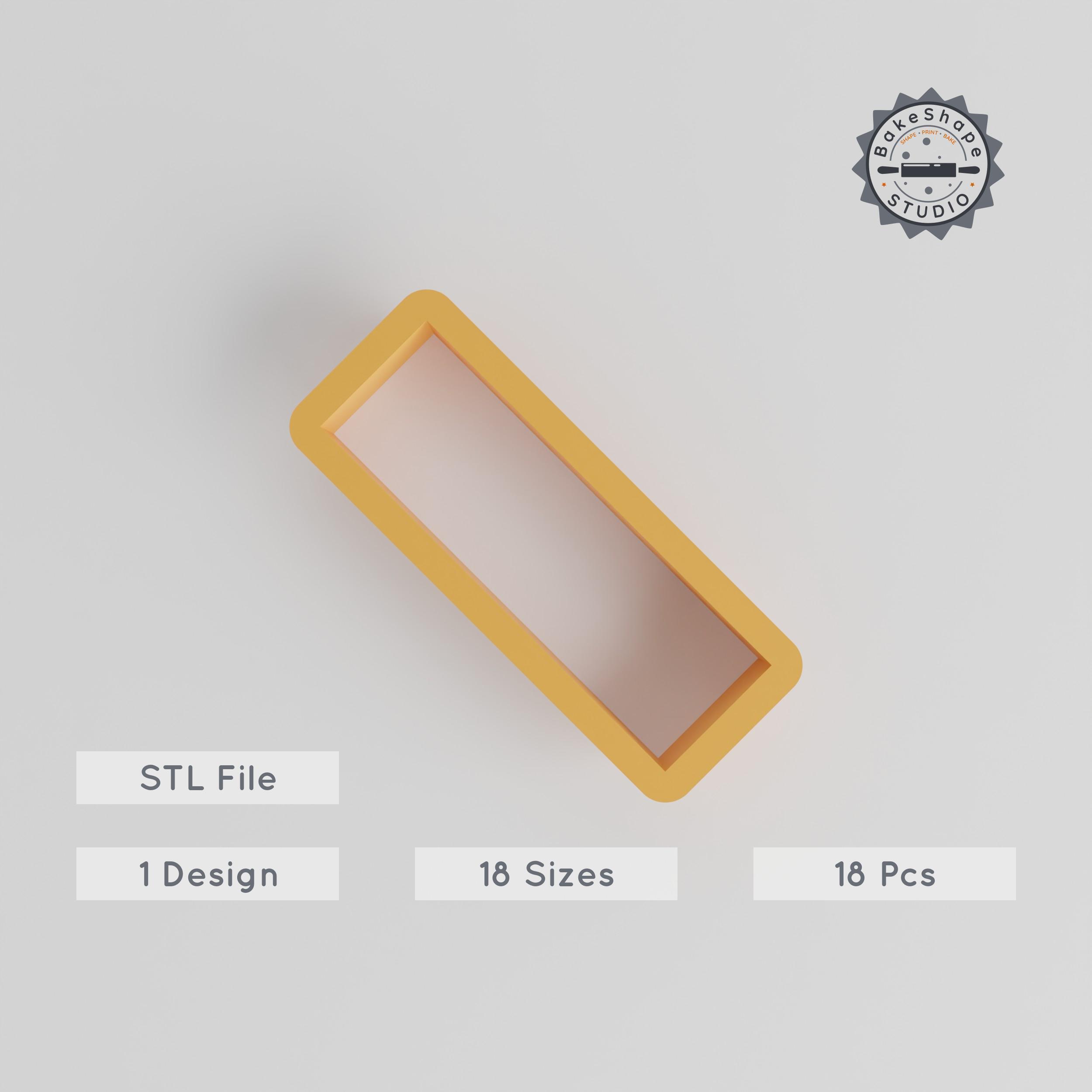 🍽️ Rectangle Shape Cutter Set, 18 Sizes for Cookies, Fondant & Clay ...