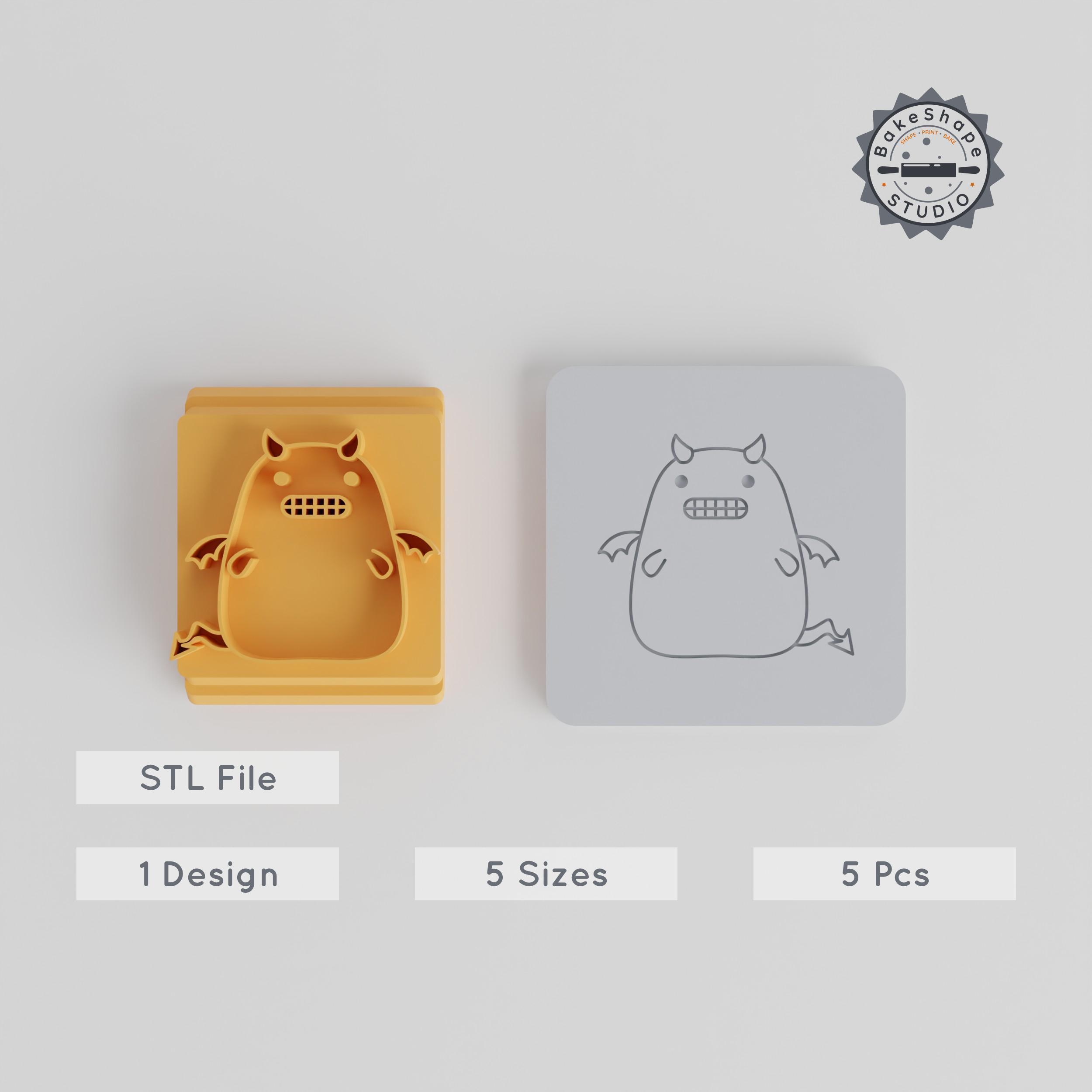 🍽️ Grimacing Stamp Tile Set, 5 Sizes, Ideal for Clay & Cookies, Fun ...