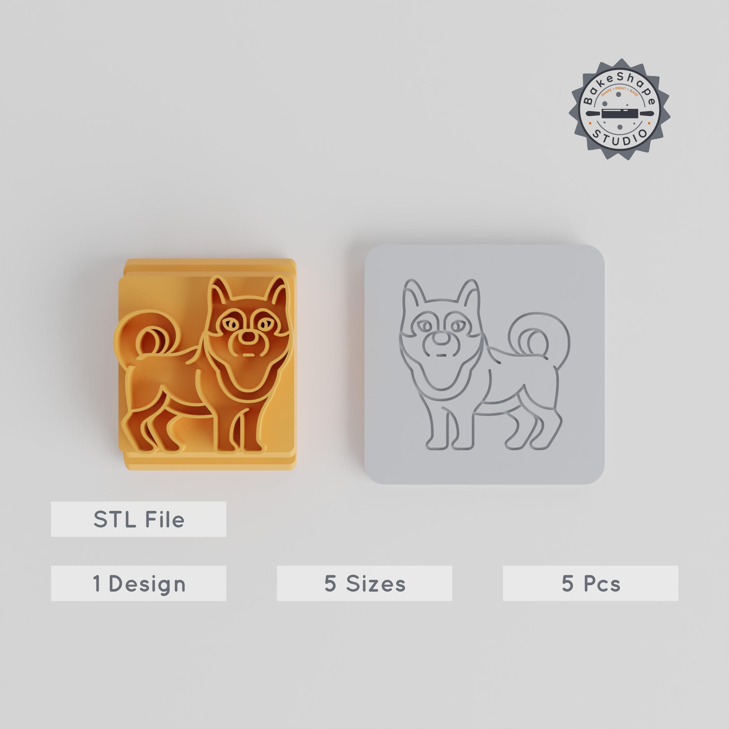 🍽️ Siberian Husky Stamp Tile Set, 5 Sizes, Perfect for Clay, Cookies ...