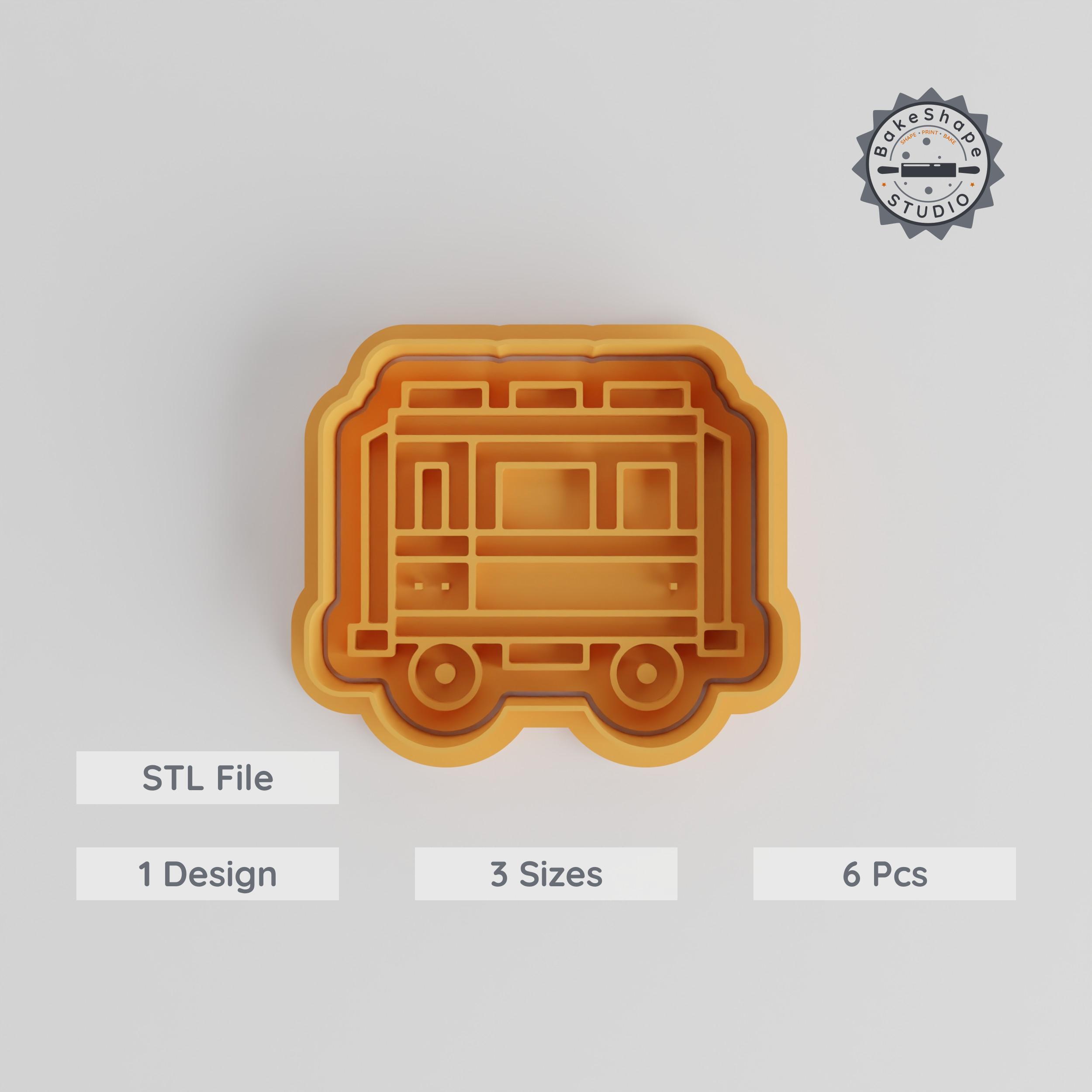 🚆 Train Shape Cutter & Stamp Set, Cookie & Fondant Decorating, 3 Sizes ...