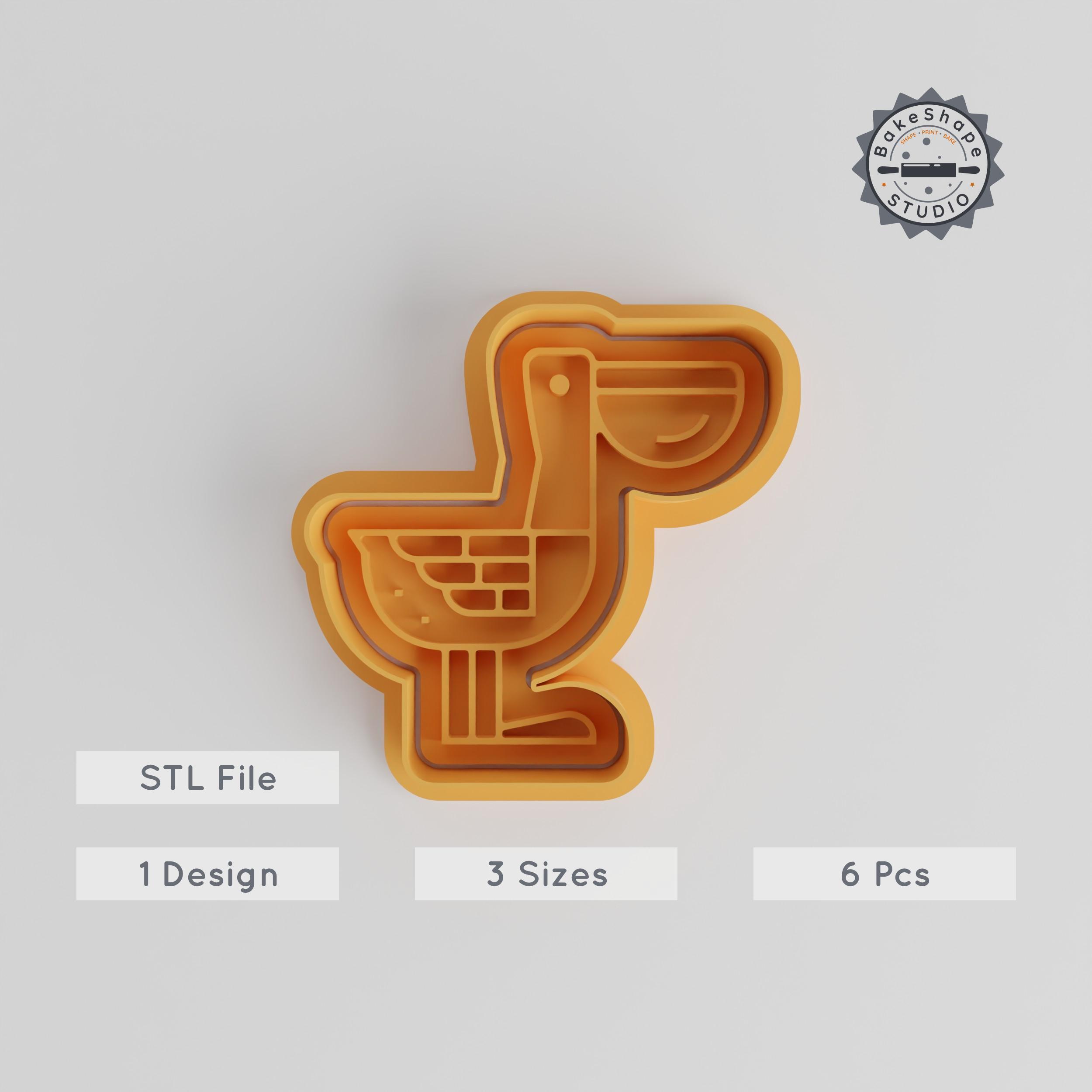 🍪 Pelican Cookie Cutter & Stamp, 6-Piece Set, Animal Wildlife, Fondant ...