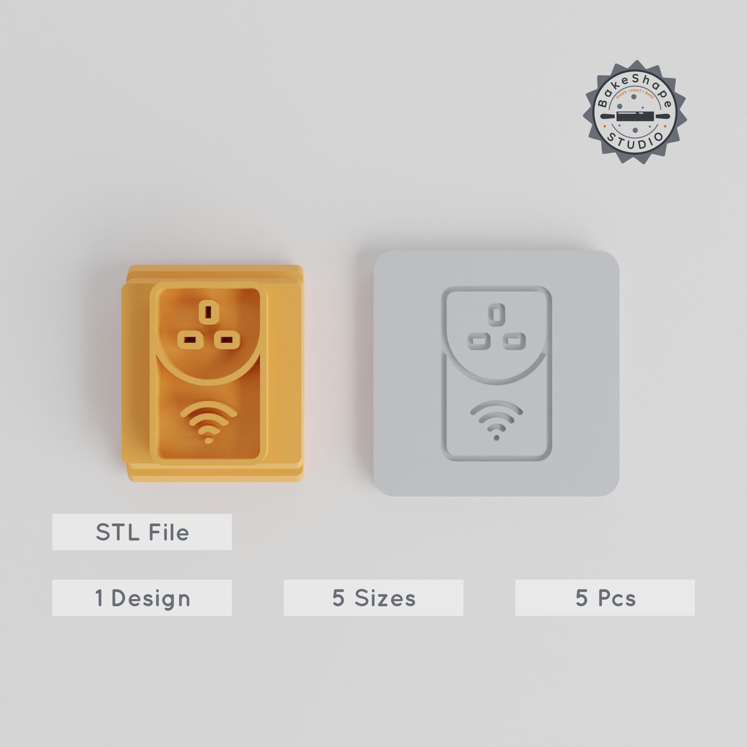 🔌 Smart Plug Stamp Tile, 5 Size Motif Set, Ideal for Clay, Cookies ...