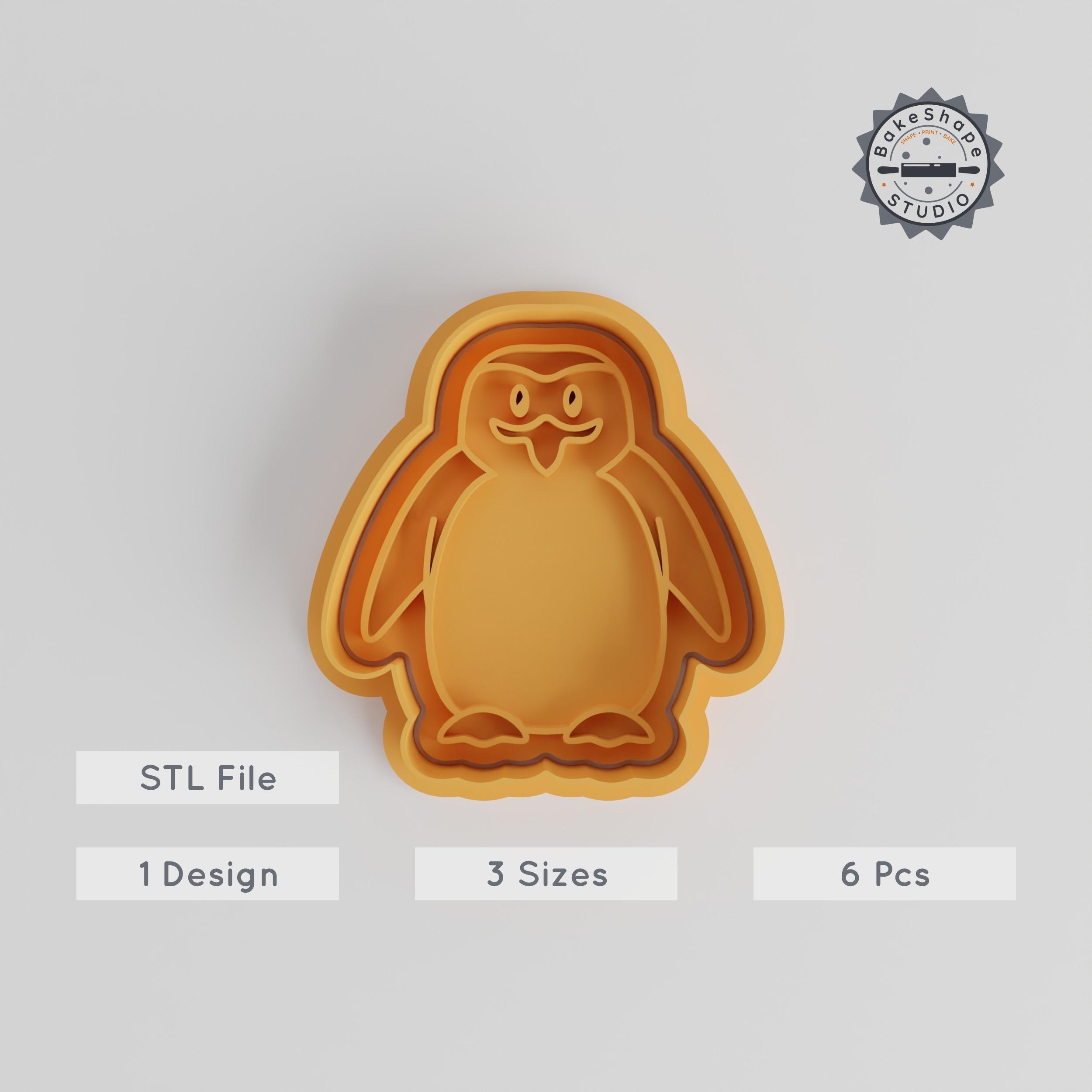 🐧 Penguin Cookie Cutter & Stamp Set, 3 Sizes, Perfect for Fondant, Cute ...