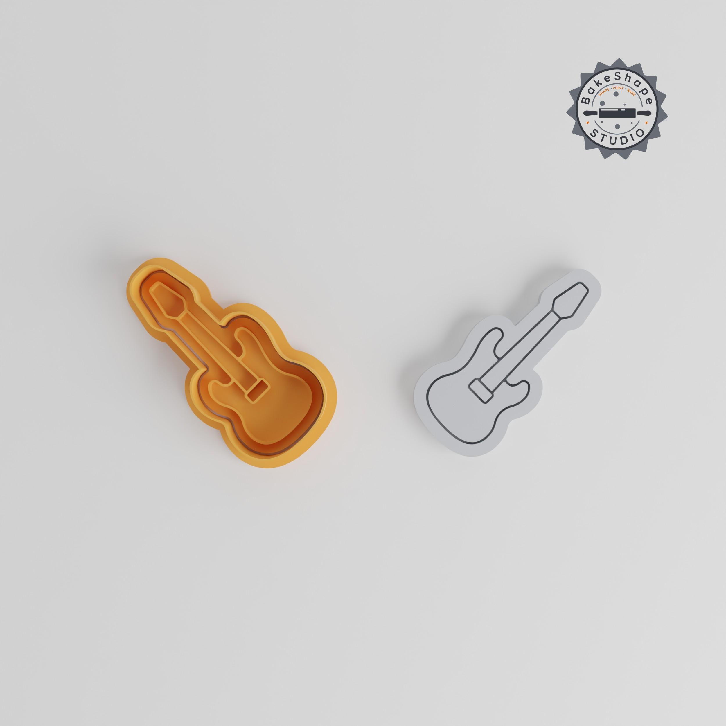 ⚡ Electric Guitar Cookie Cutter & Stamp, 6-Piece Set, Perfect for ...
