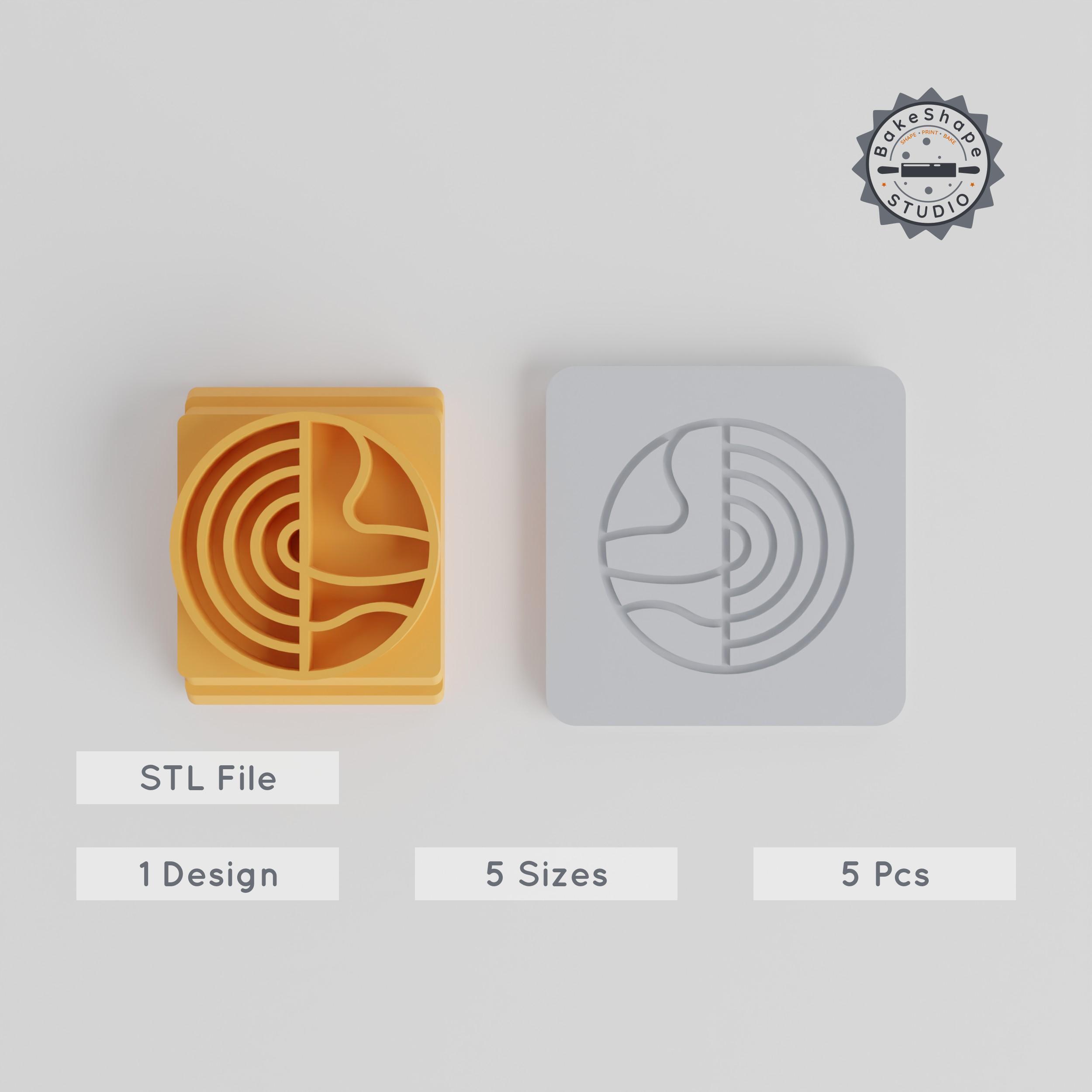 🪐 Planet Core Stamp Tile Set, 5 Sizes, Astronomy Motif for Clay ...