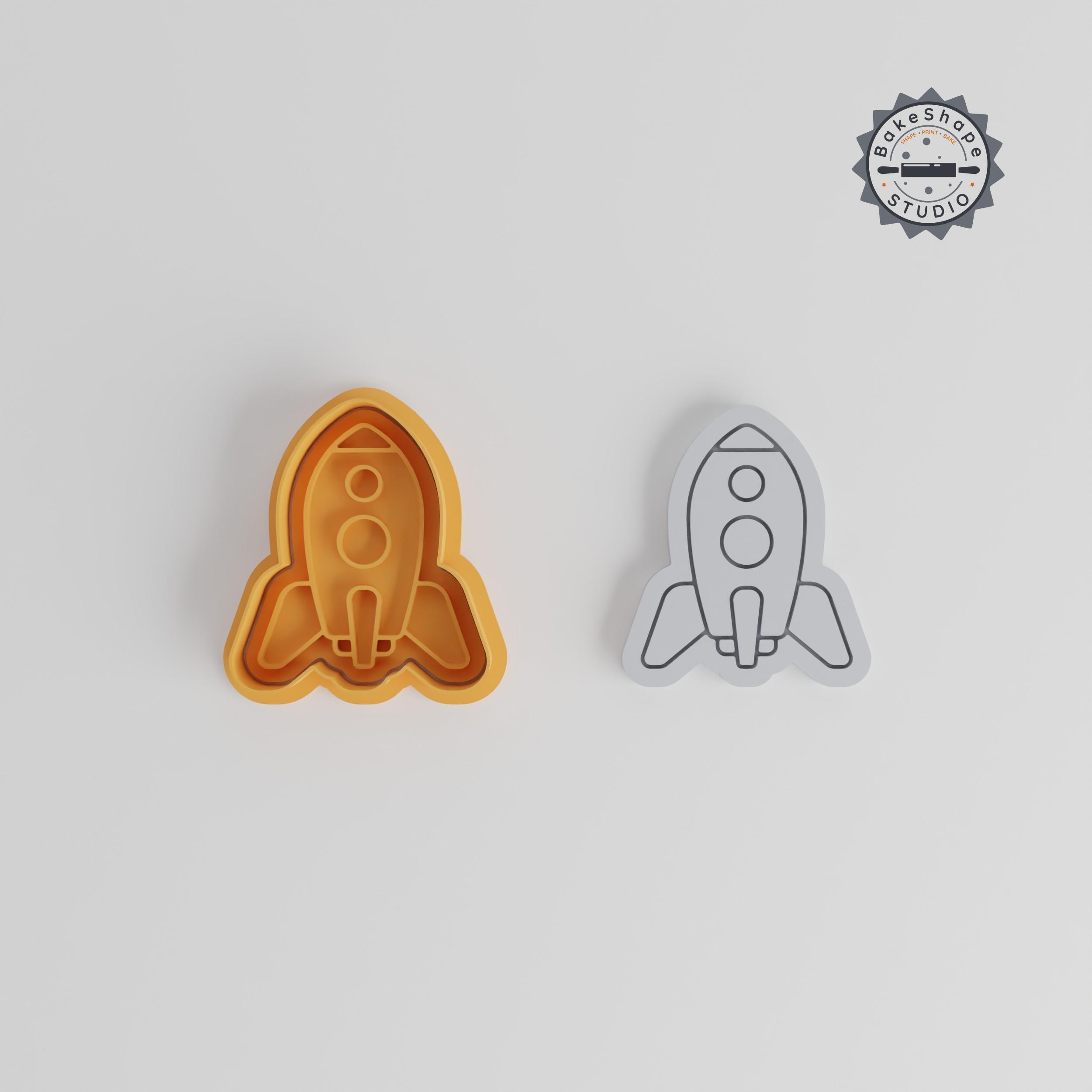 🚀 Rocket Ship Shape Cutter & Stamp Set, Perfect for Cookies & Fondant ...