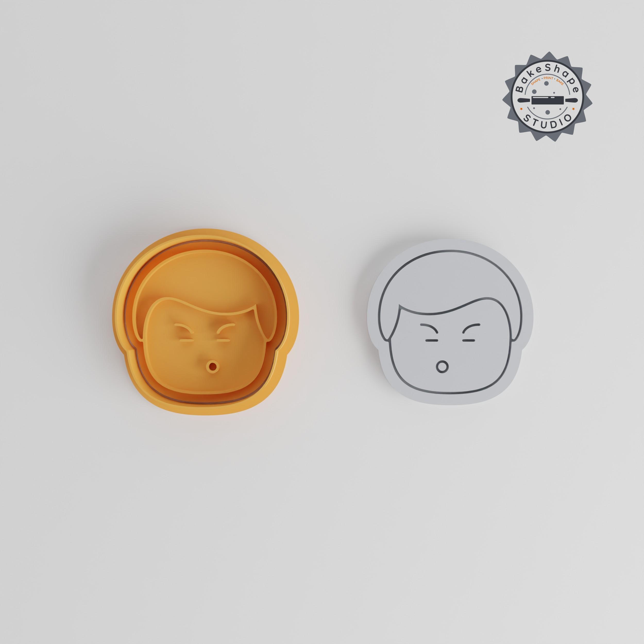 👨 Man Face Shape Cutter & Stamp Set, 3 Sizes, Emoticon & Emoji ...