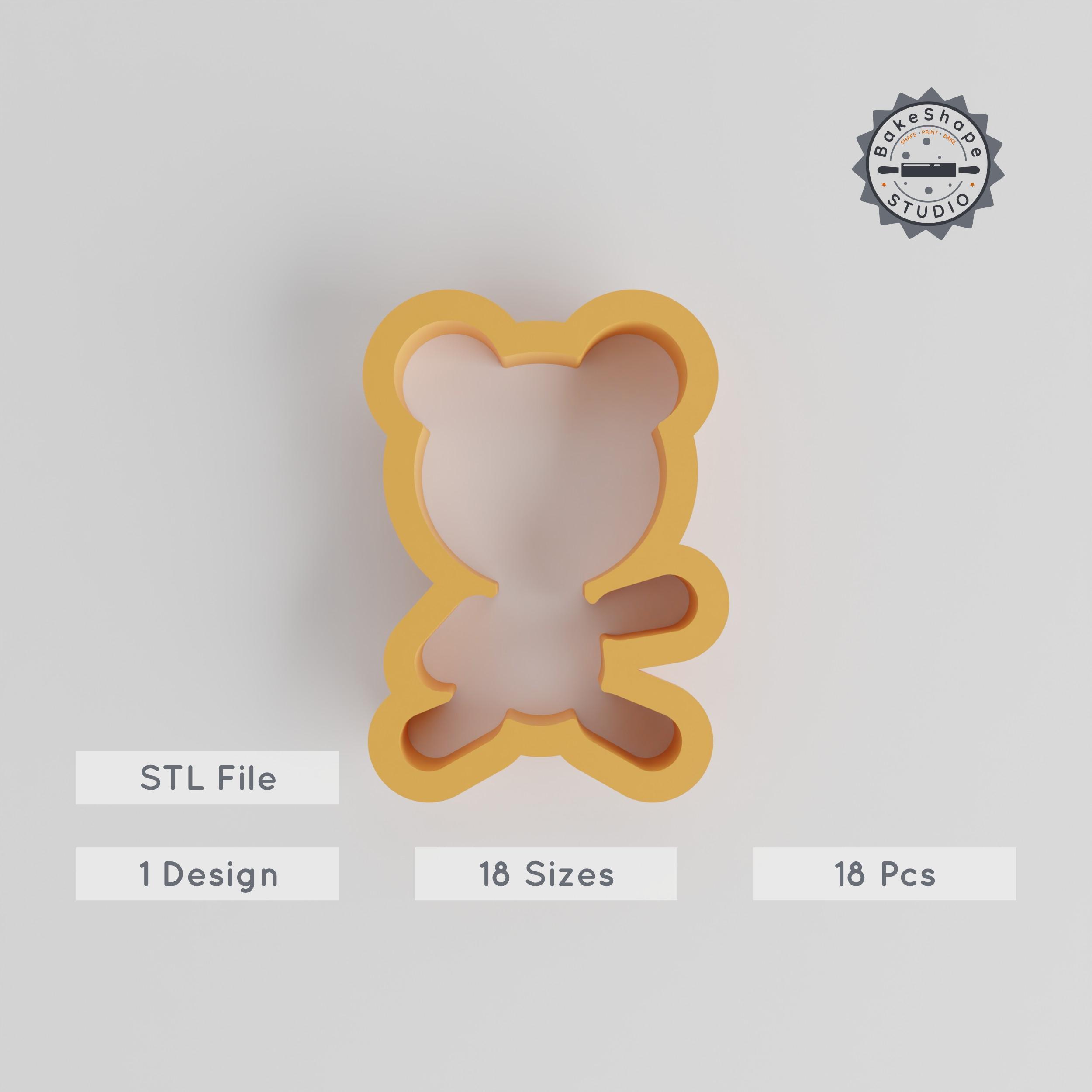 🧸 Teddy Bear Shape Cutter Set, 18 Sizes for Cookies, Fondant & Clay ...