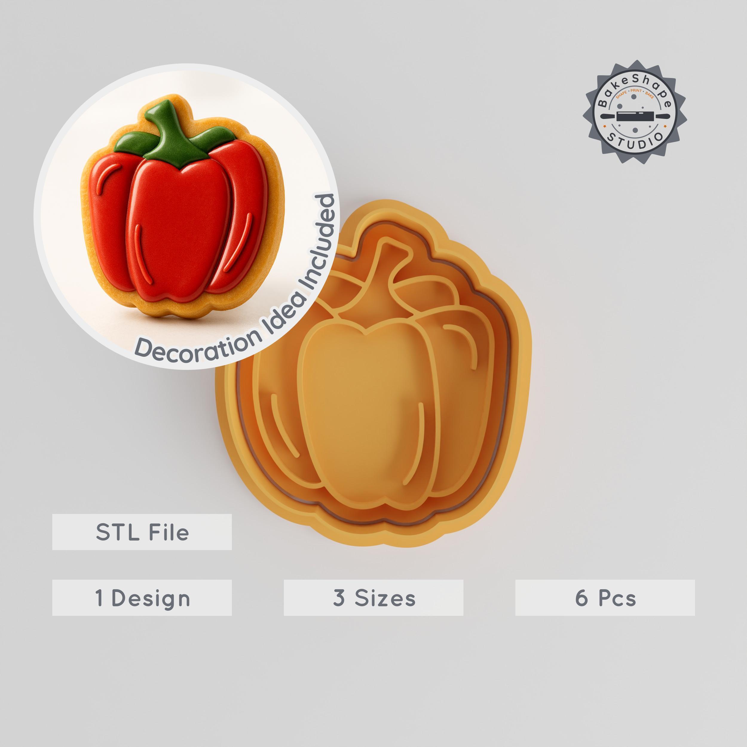 🍽️ Paprika Shape Cutter & Stamp, Perfect for Cookies & Fondant, S/M/L ...