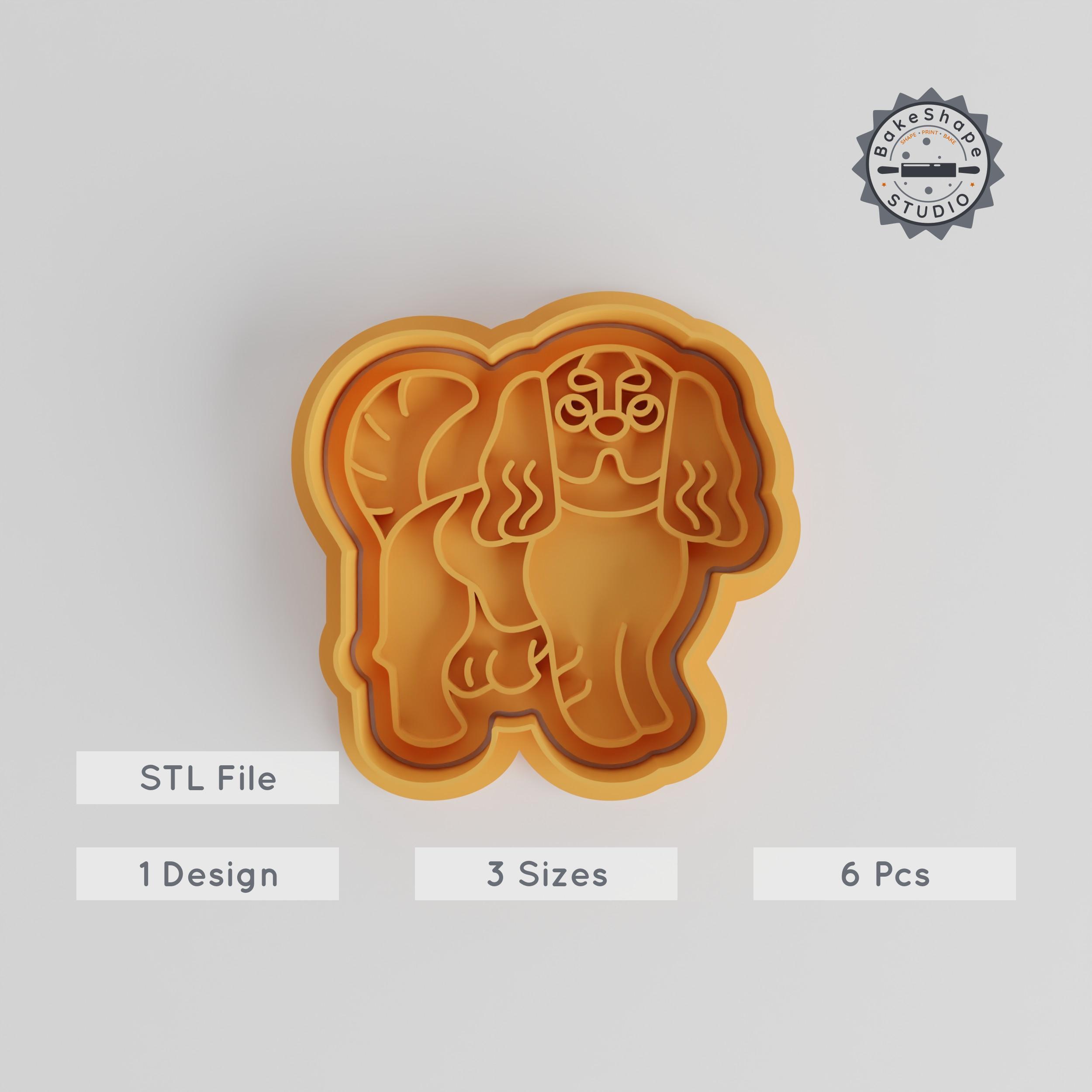 🤴 Cavalier King Charles Spaniel Cookie Cutter & Stamp Set, 6-Piece Dog ...