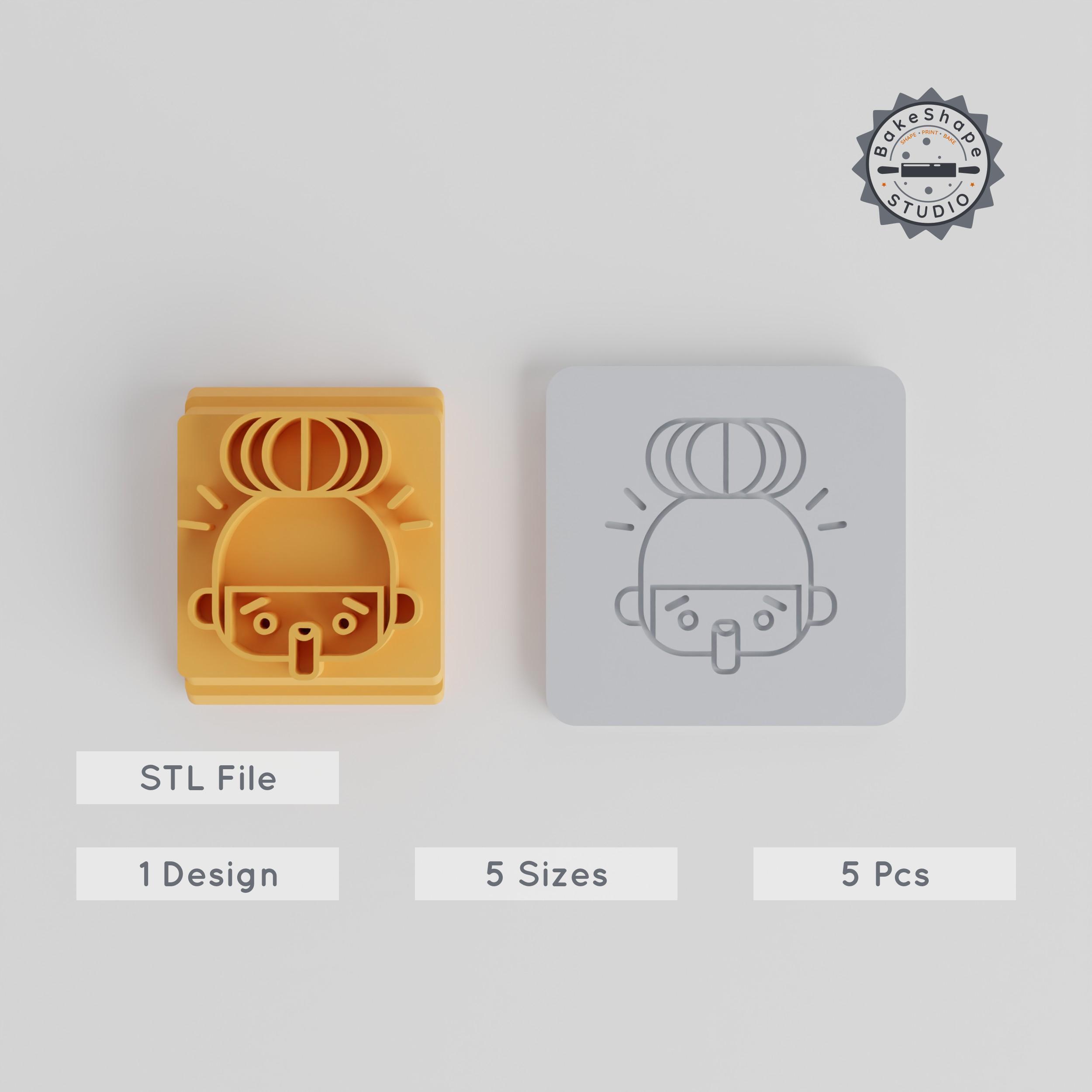 🍽️ Shocked Face Stamp Tile Set, 5 Sizes, Ideal for Clay & Cookies, Wide ...