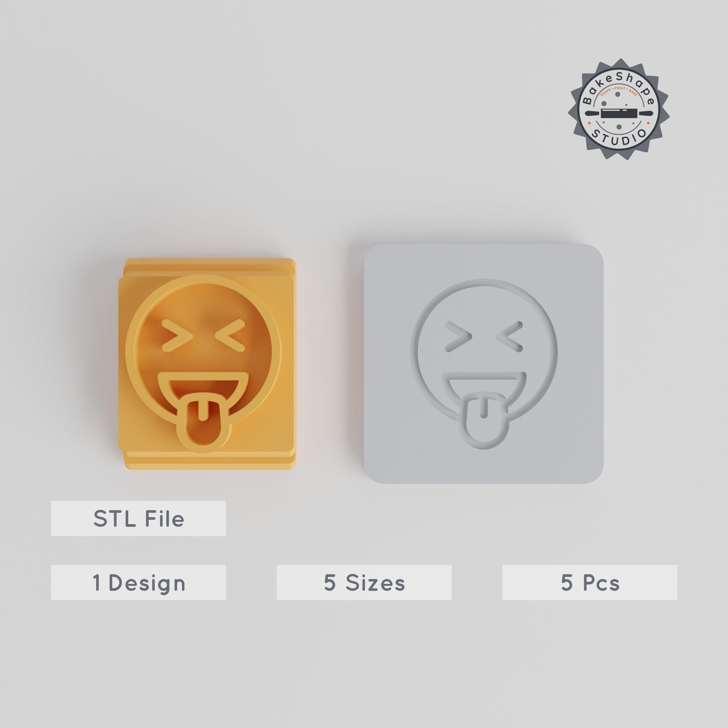 🍽️ Cheeky Smile Stamp Tile Set, Playful Face Motif, 5 Sizes 20-40mm ...
