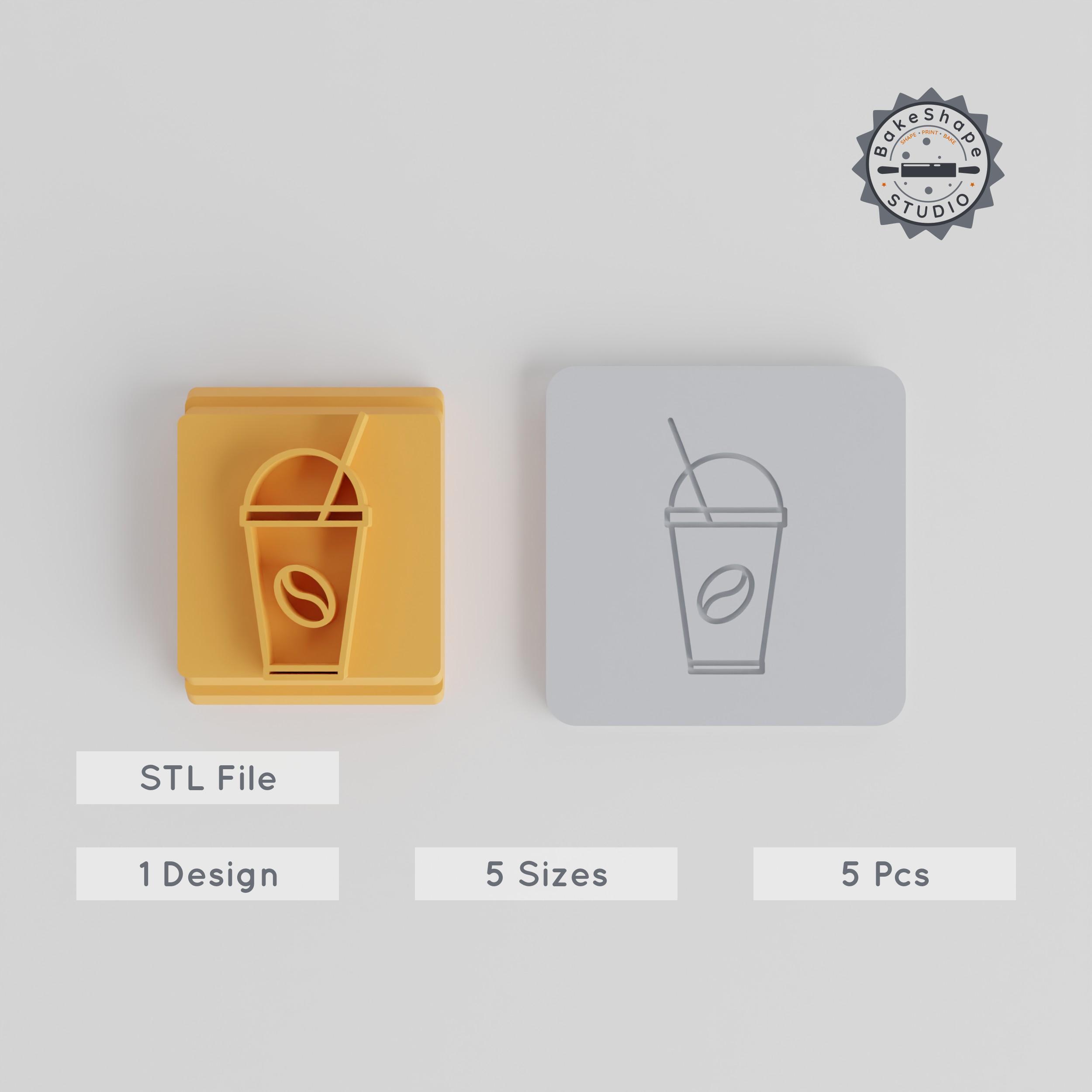 ☕ Disposable Coffee Cup Stamp Tile, 5 Motif Sizes, Perfect for Clay ...
