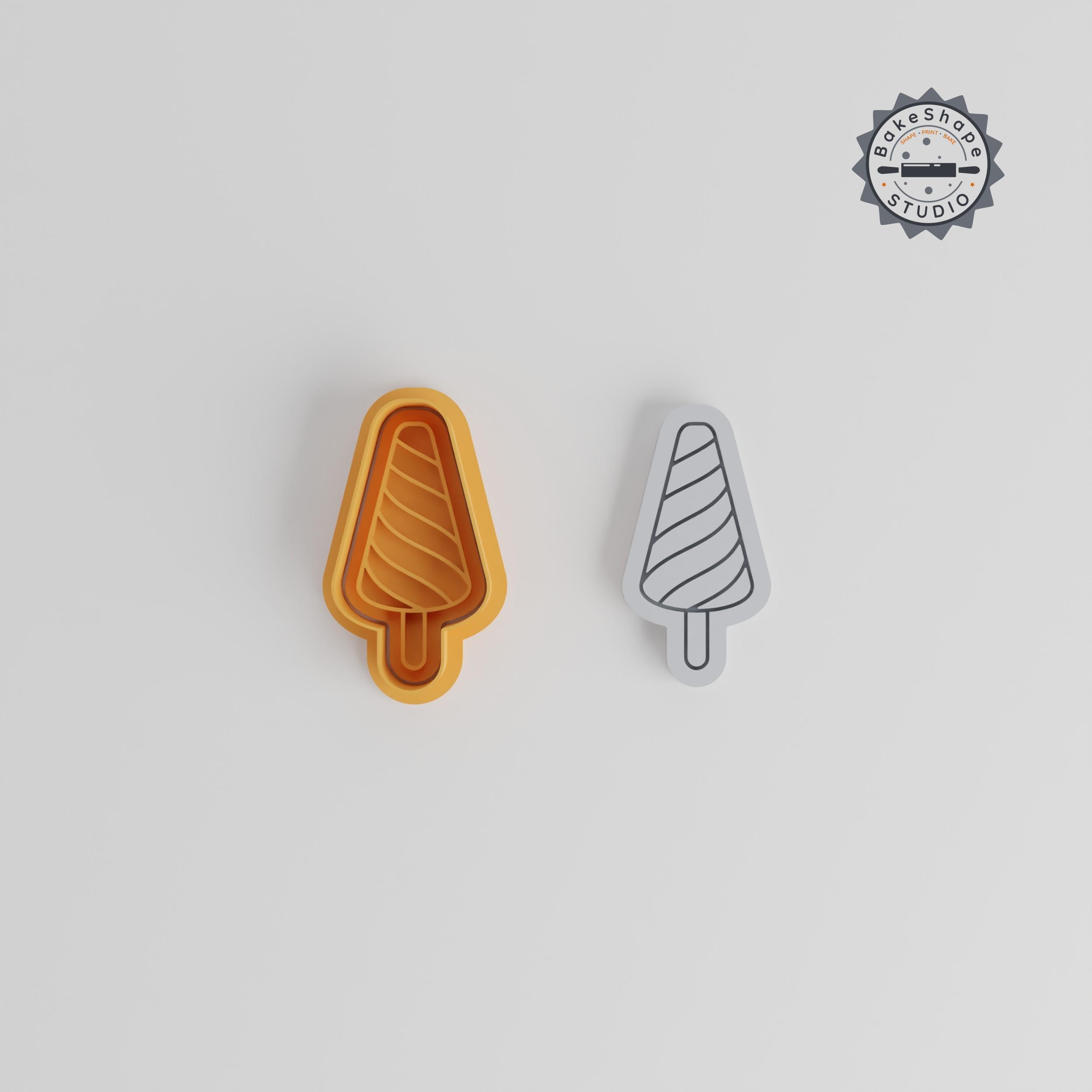 🍪 Popsicle Shape Cutter & Stamp, Cookie & Fondant Tool, S/M/L Sizes ...