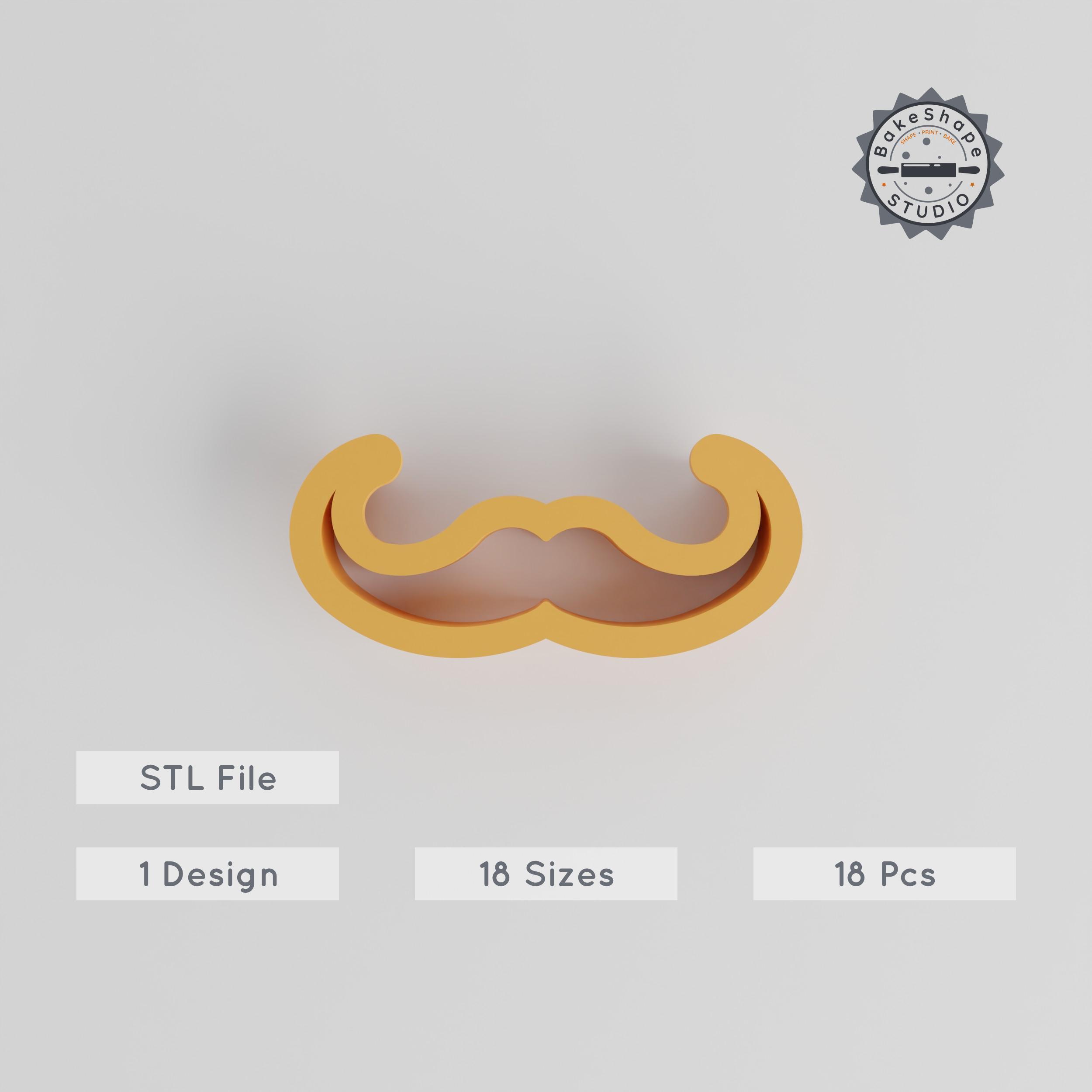 🍽️ Moustache Shape Cutter Set, 18 Pieces, 0.75"-5", Perfect for Cookies ...