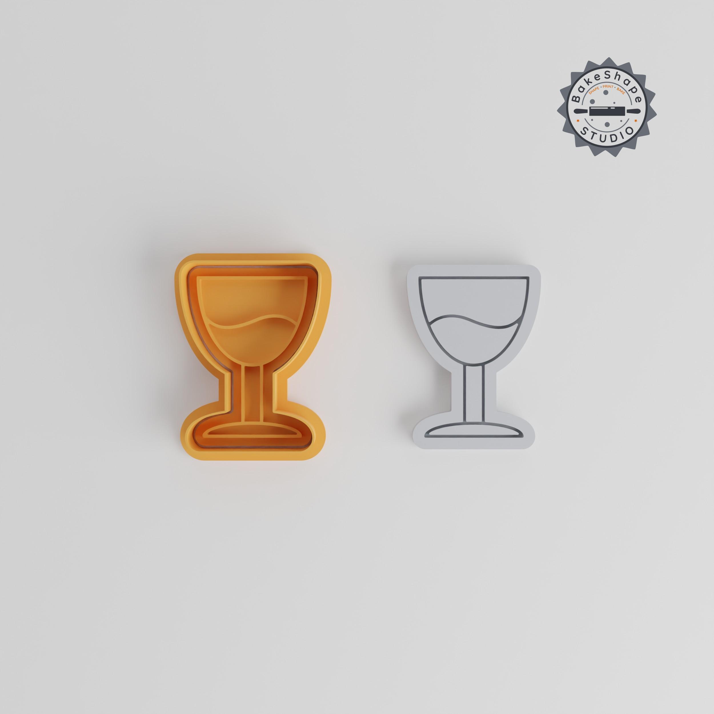 🍷 Cortador en forma de copa de vino y botella, juego de sellos, 3 ...