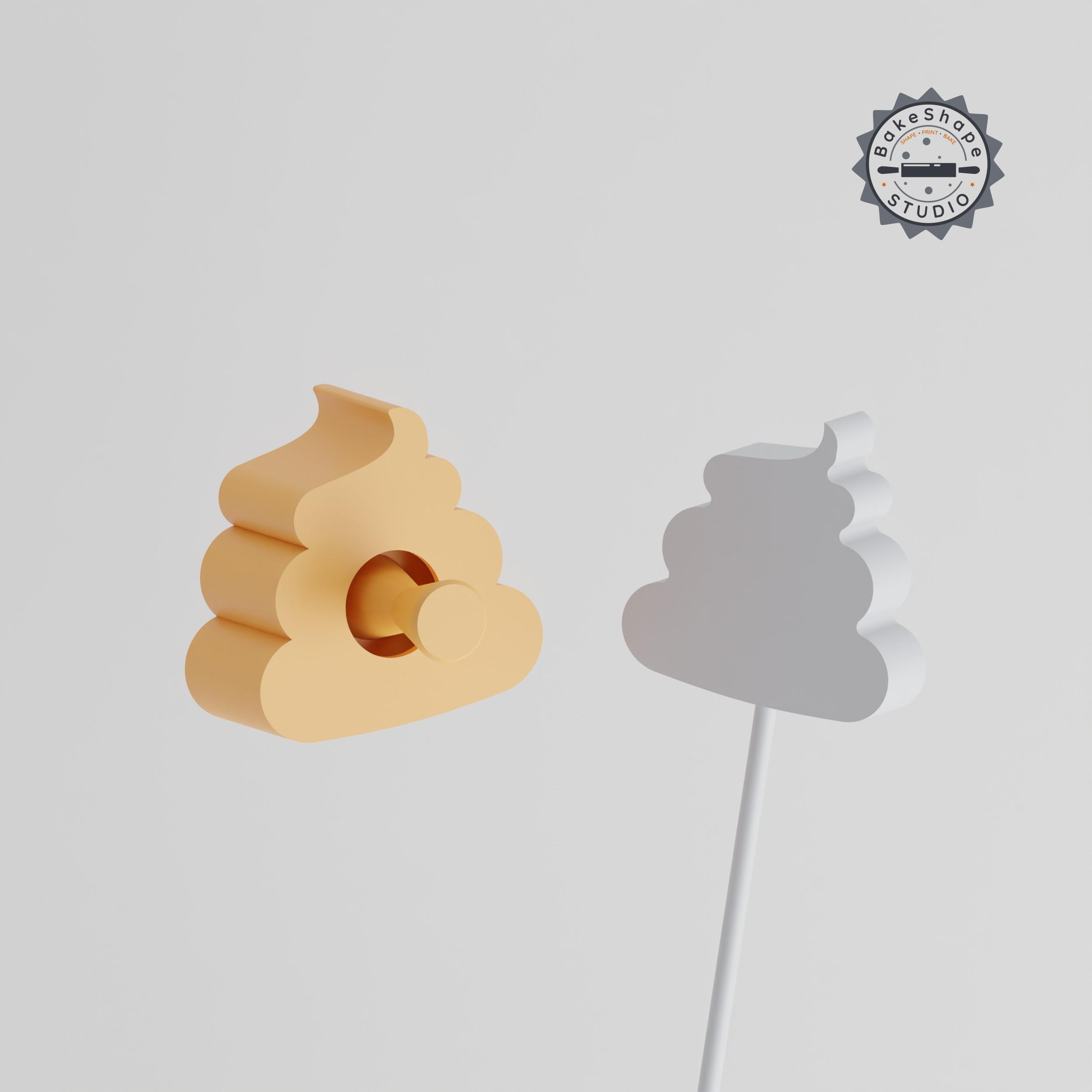 🍰 Poop Cake Pop Mold, Angry Droplet & Grumpy Waste Design, Emoji Frown ...