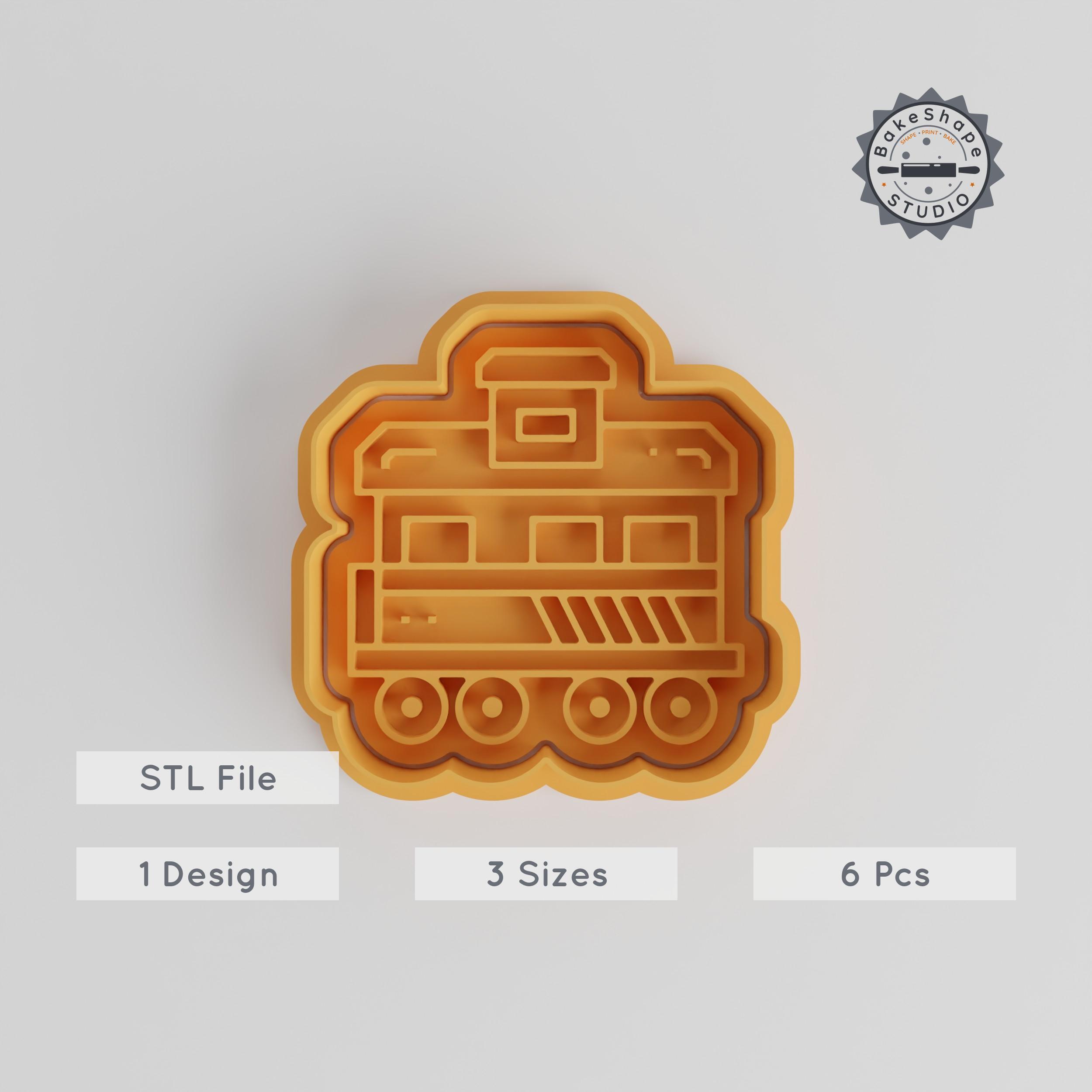 🚆 Train Shape Cutter & Stamp, Cookie & Fondant, Railway & Locomotive ...