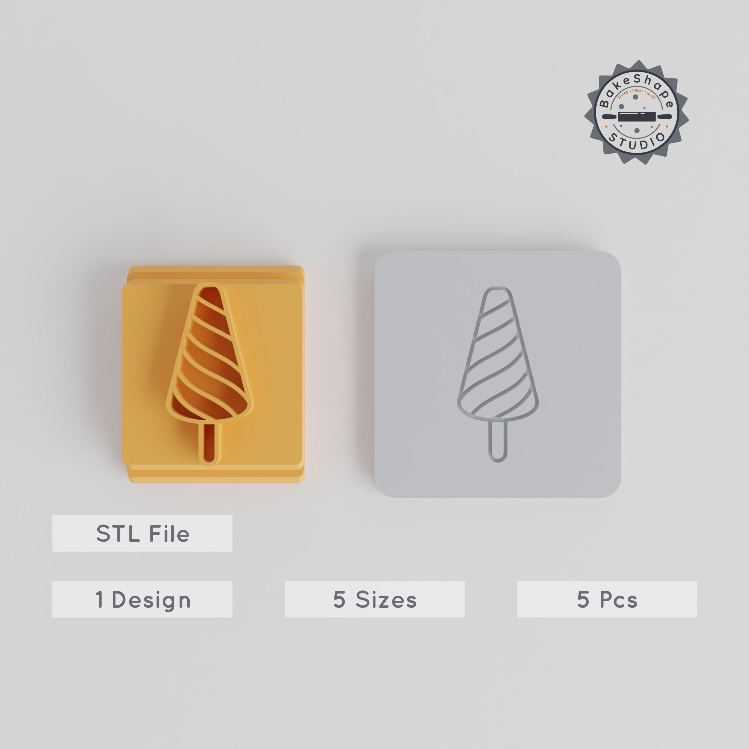 🍽️ Popsicle Stamp Tile Set, 5 Motif Sizes for Clay, Cookies & Fondant ...