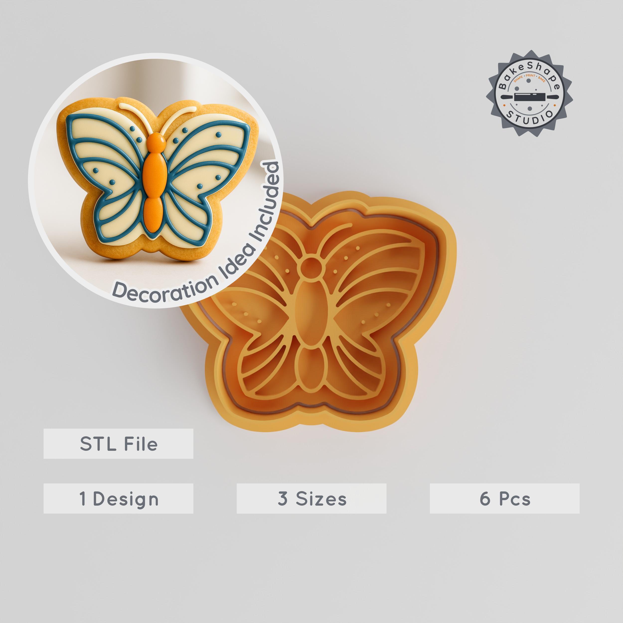 🦋 Butterfly Shape Cutter & Stamp Set, Perfect for Cookies & Fondant ...