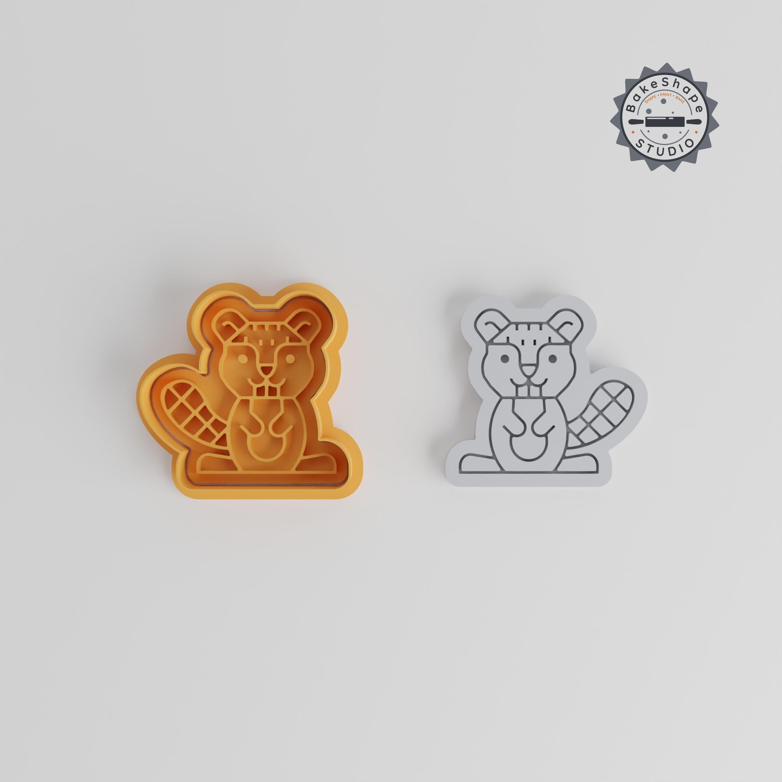 🦫 Beaver Shape Cutter & Stamp, Cookie & Fondant, Animal Wildlife Theme ...