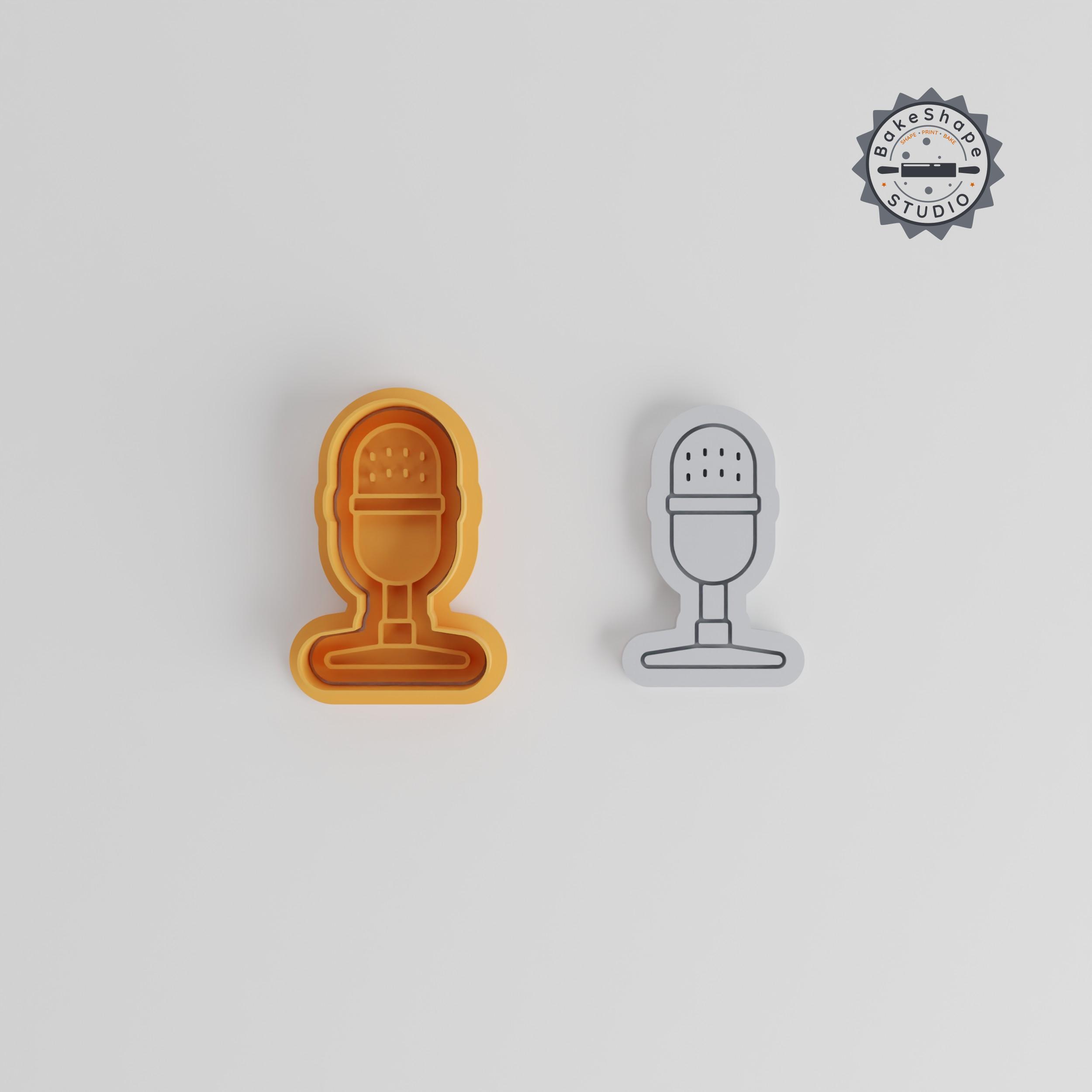 🎤 Recording Microphone Shape Cutter & Stamp, Perfect for Cookies ...
